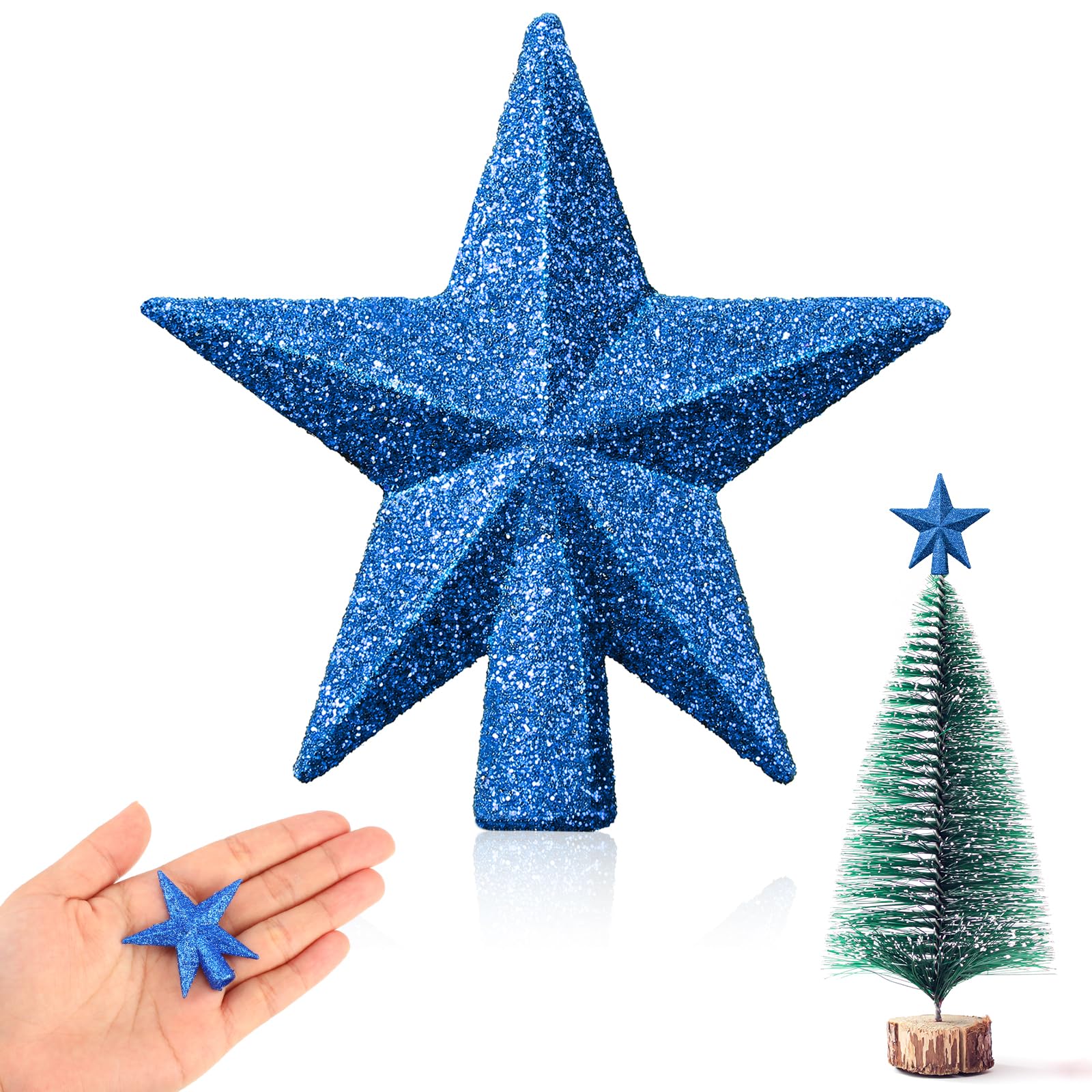 Amazon.com: Mini Christmas Tree Topper Small Star Tree Topper Christmas ...