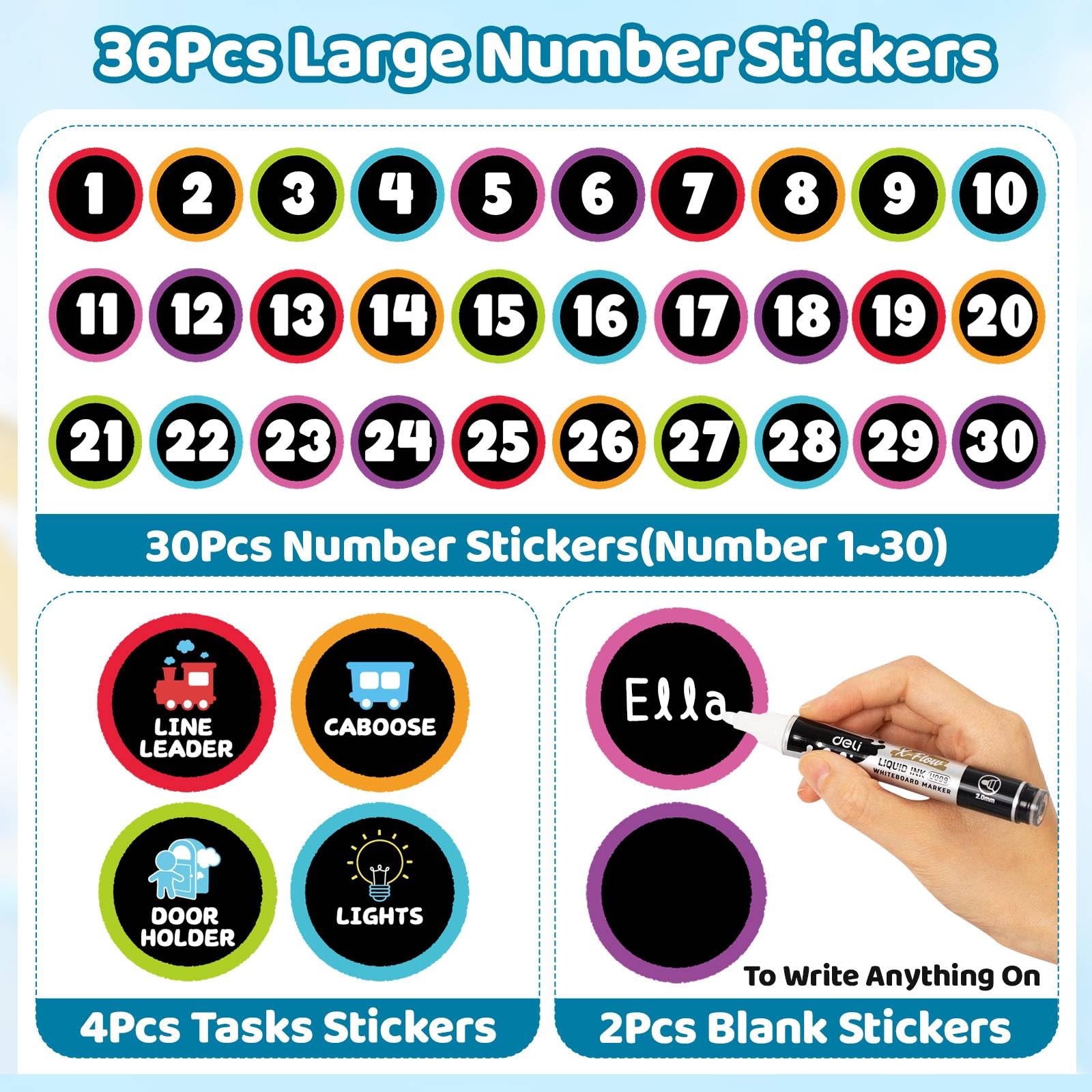 Snapklik.com : Anwyll Line Up Spots For Classroom Floor 36Pcs 4 Number ...