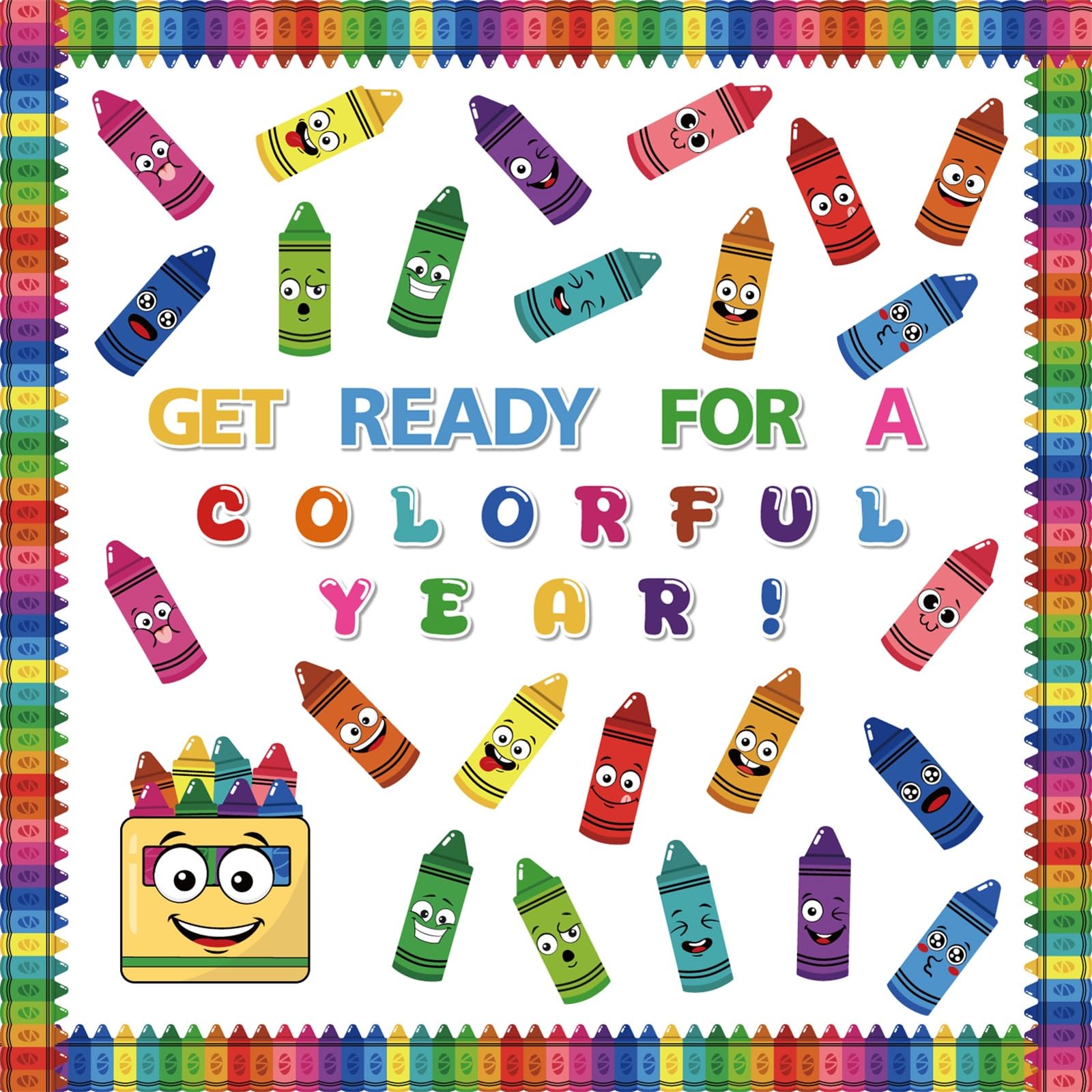 Amazon.com: YQUQWN, 80 Pcs Crayon Cutouts Classroom Bulletin Board ...