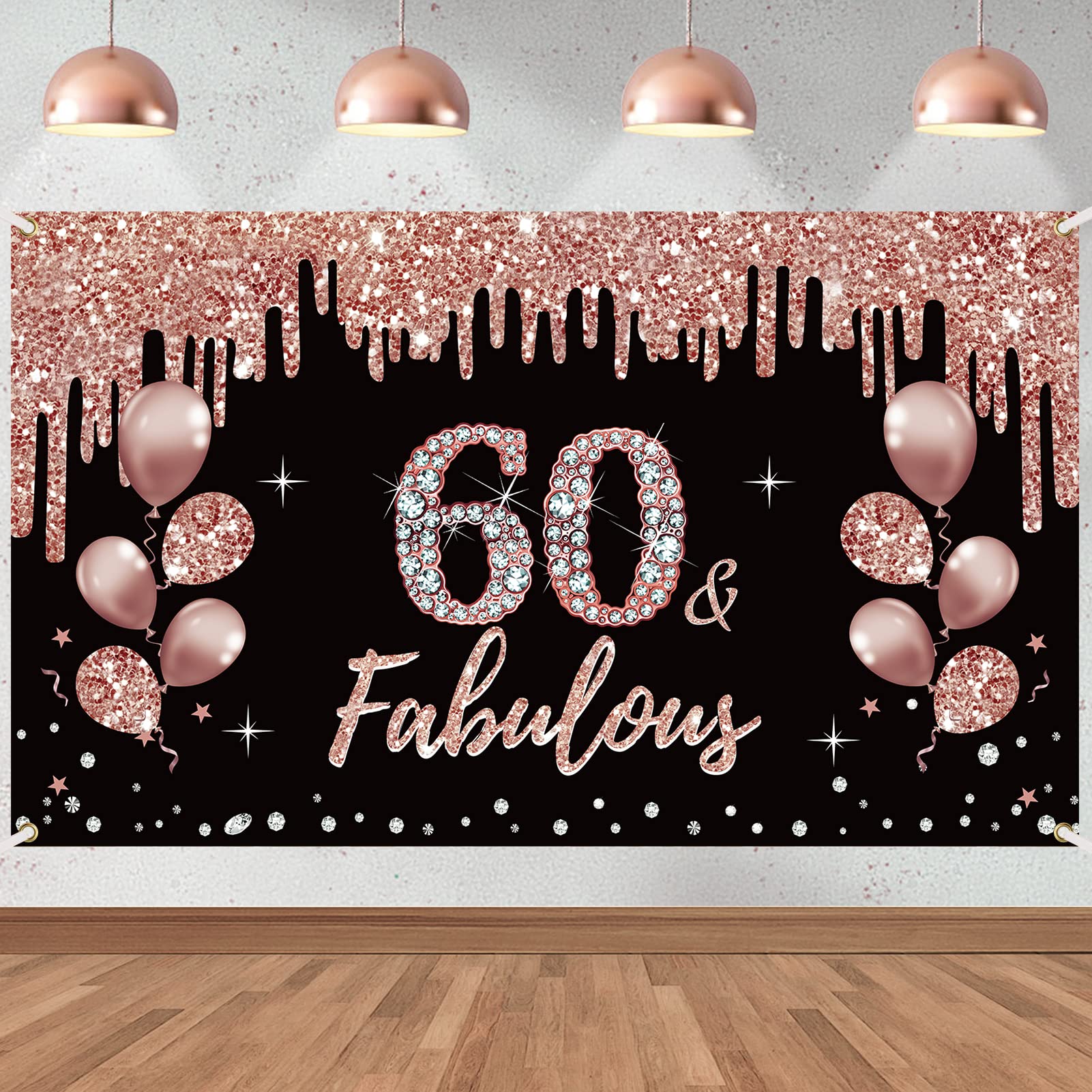 Amazon.com: 60th Birthday Decorations 60 & Fabulous Birthday Banner for ...
