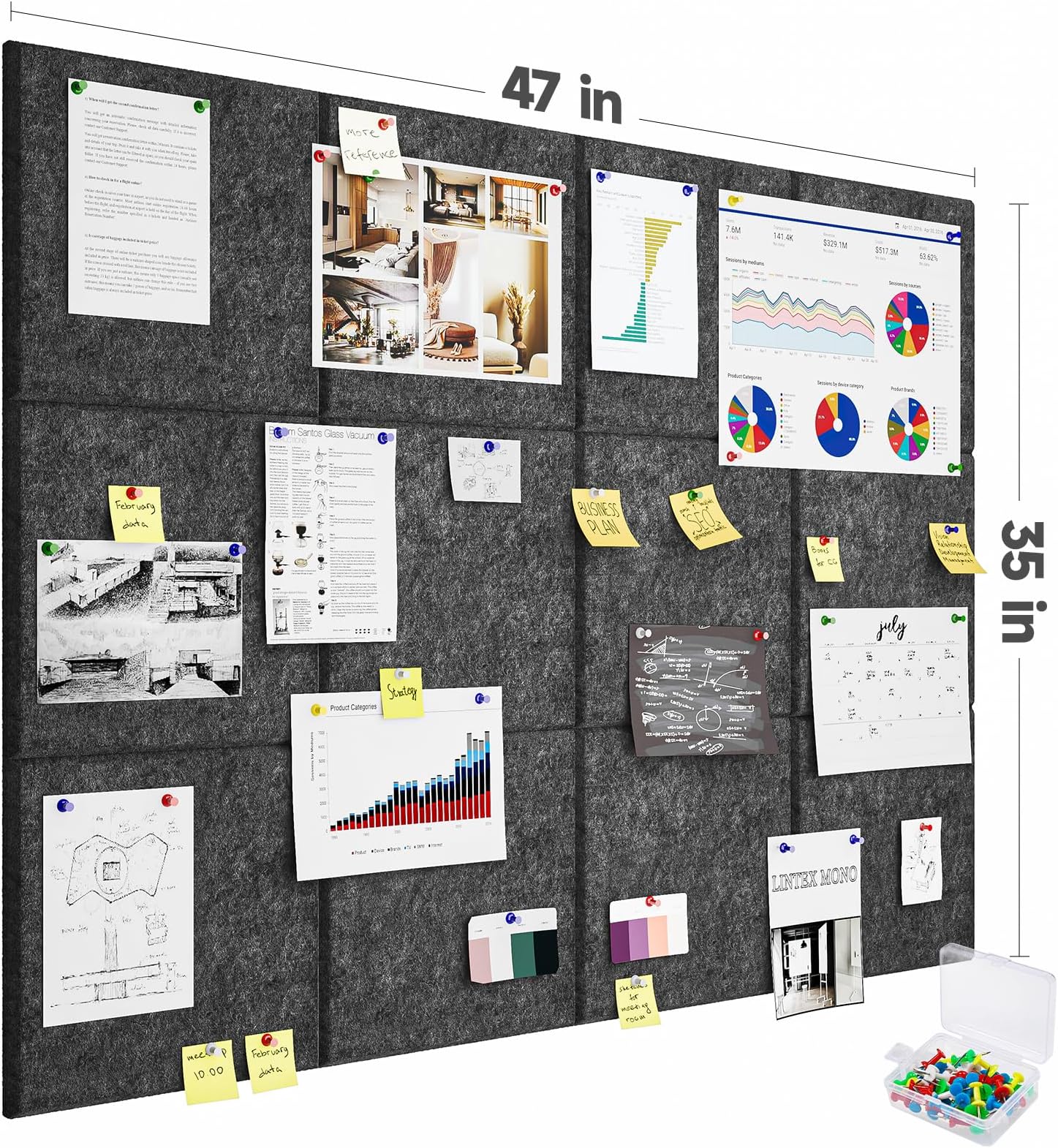 Amazon.com : DMiotech 6 Pack 12x10 Inch White Felt Bulletin Board Memo ...