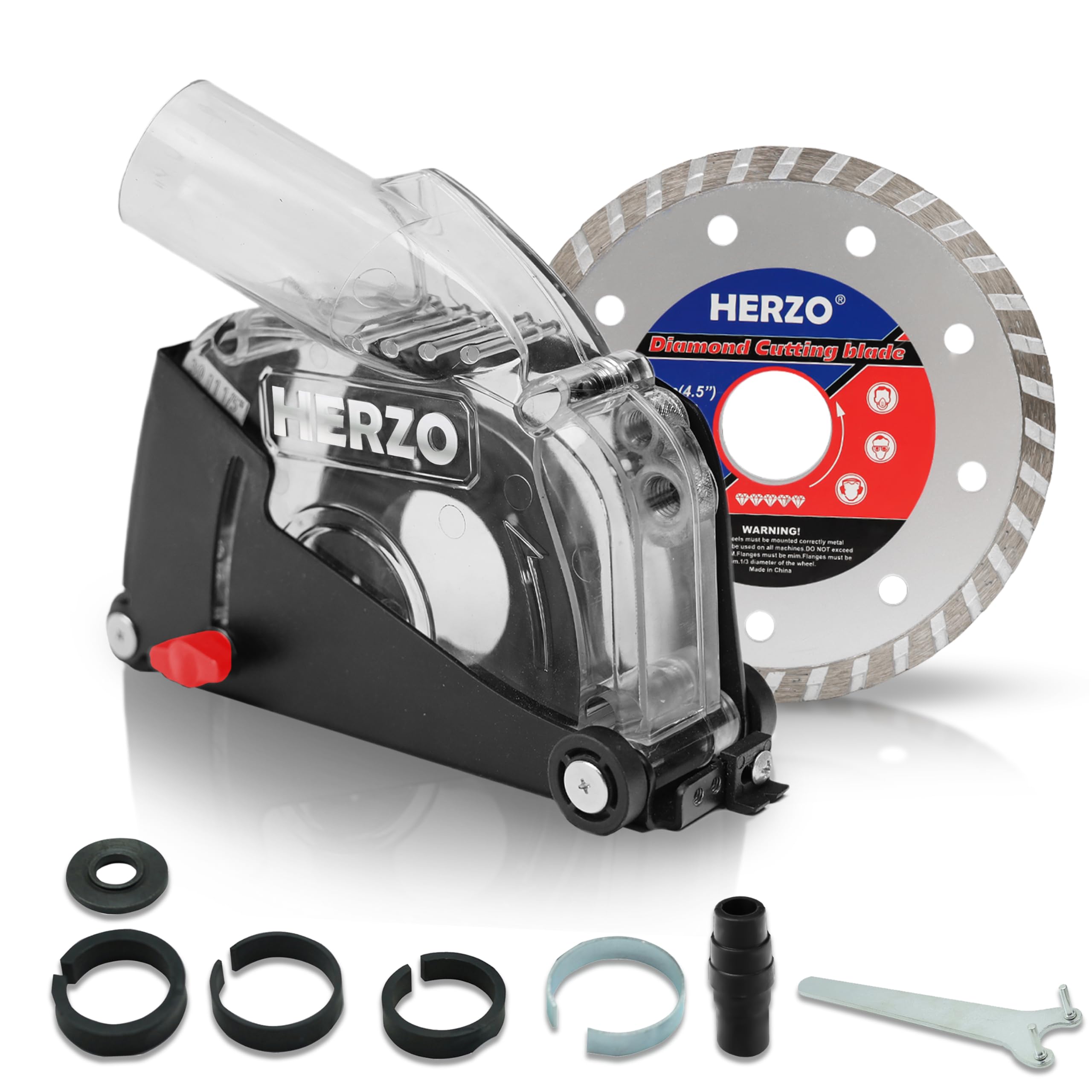 HERZO Cutting Dust Shroud for 5 inch and 4-1/2 inch Angle Grinder ...