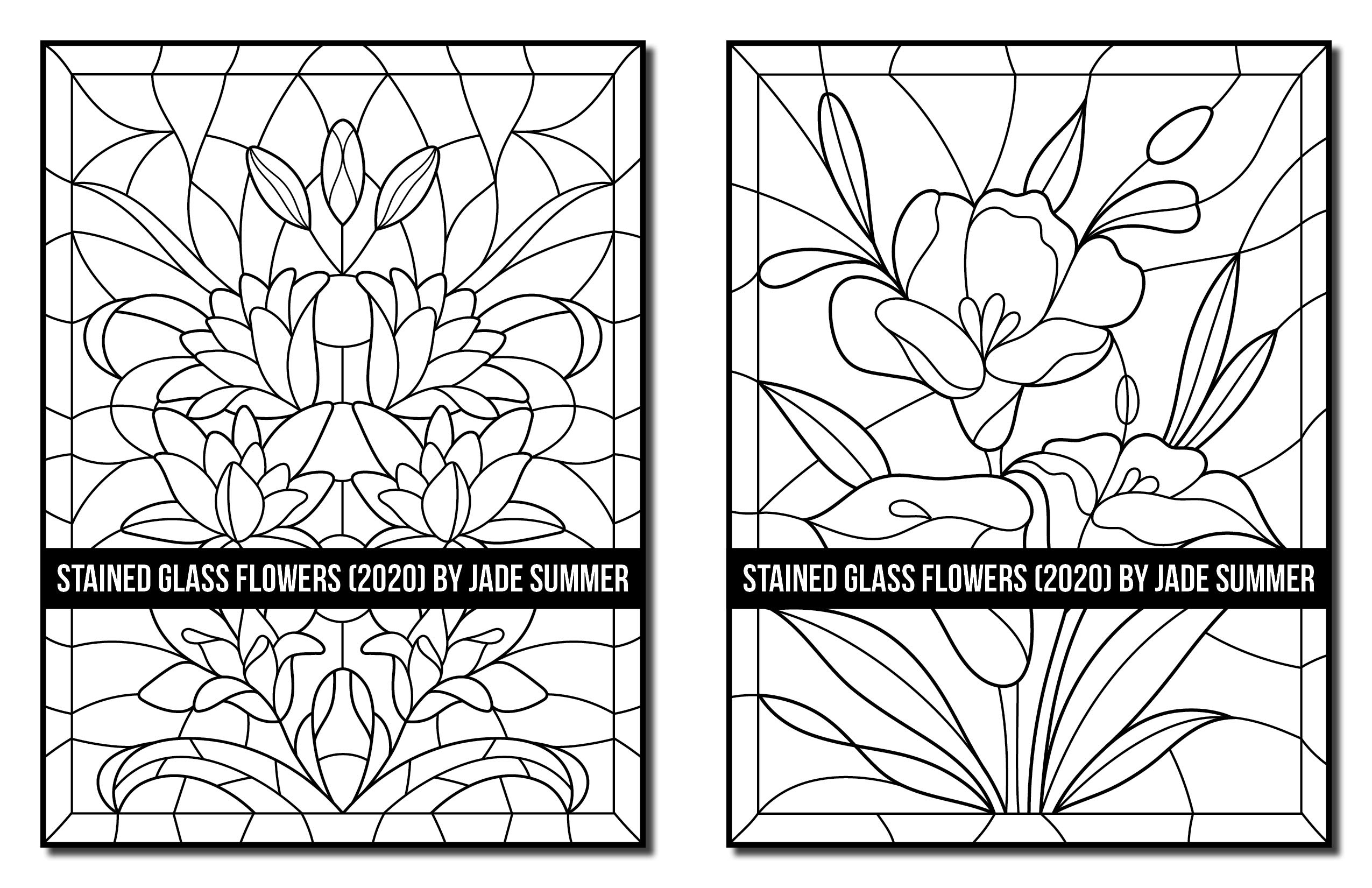 Snapklik.com : Stained Glass Flowers: An Adult Coloring Book