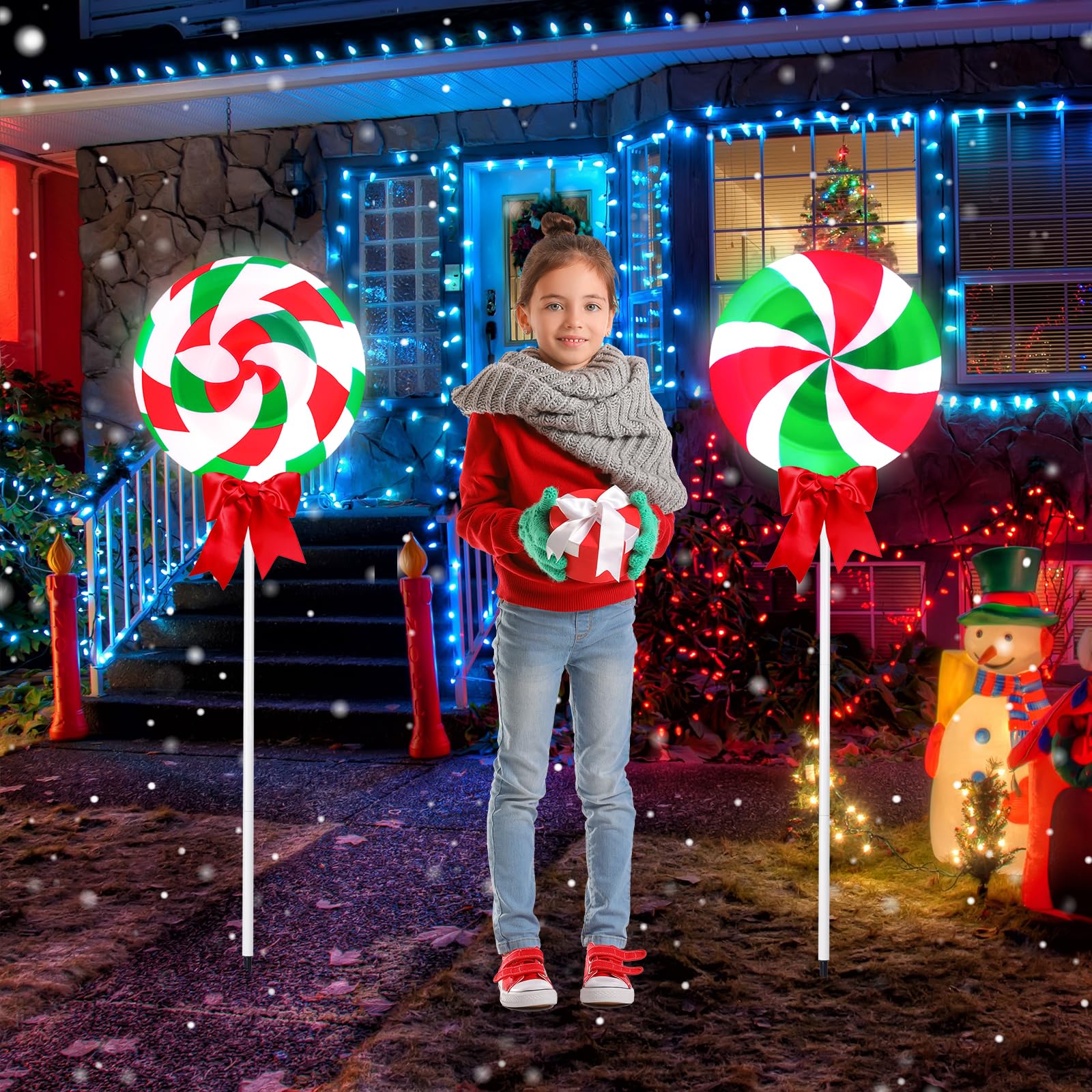 Amazon.com : 2 Pcs 4ft/48in Large Christmas Lollipops Pathway Lights ...