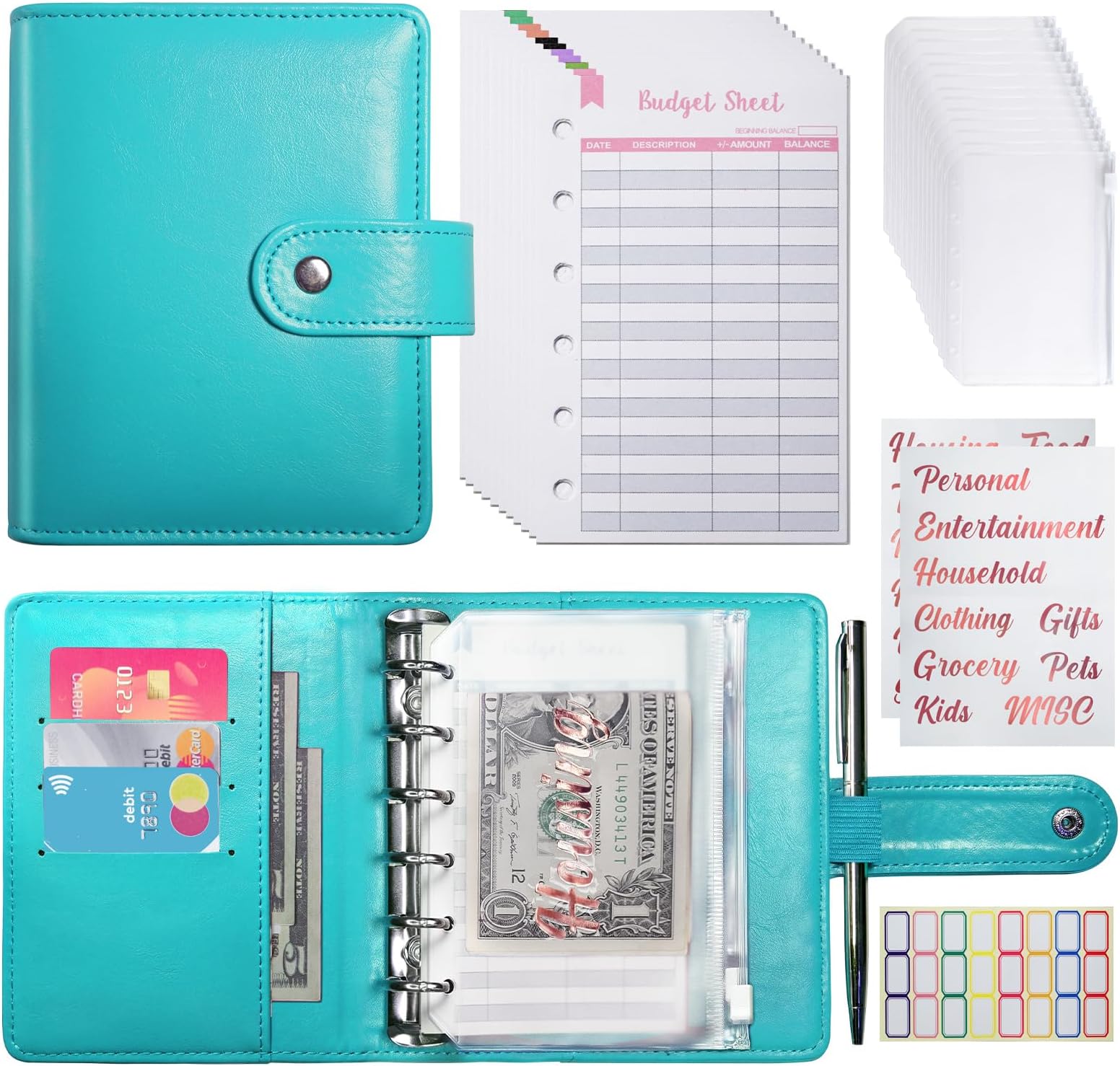 Amazon.com : A7 Budget Binder Set - Mini Money Organizer for Cash ...
