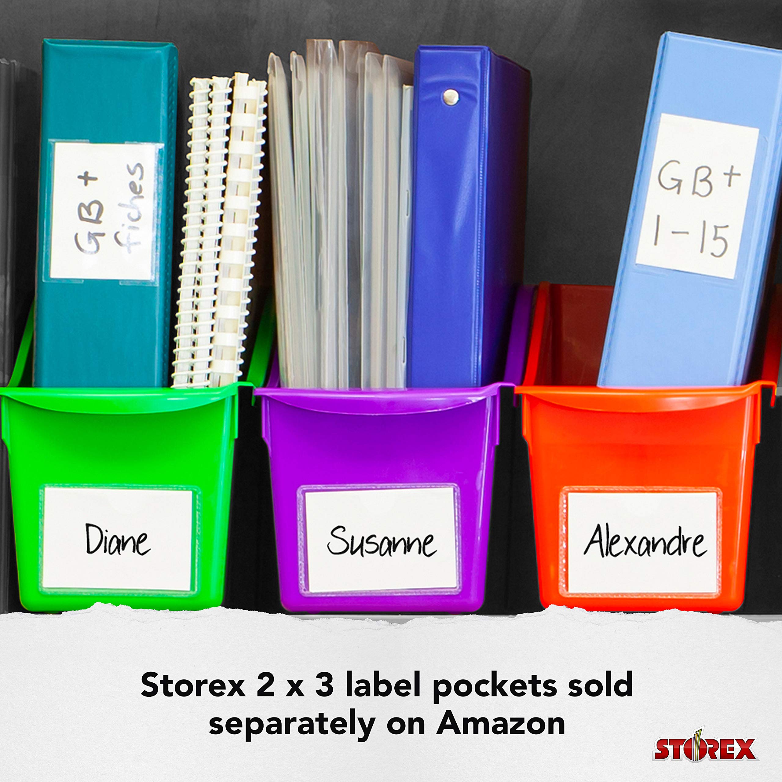 Storex Large Book Bin, Interlocking Plastic Organizer for Home, Office ...