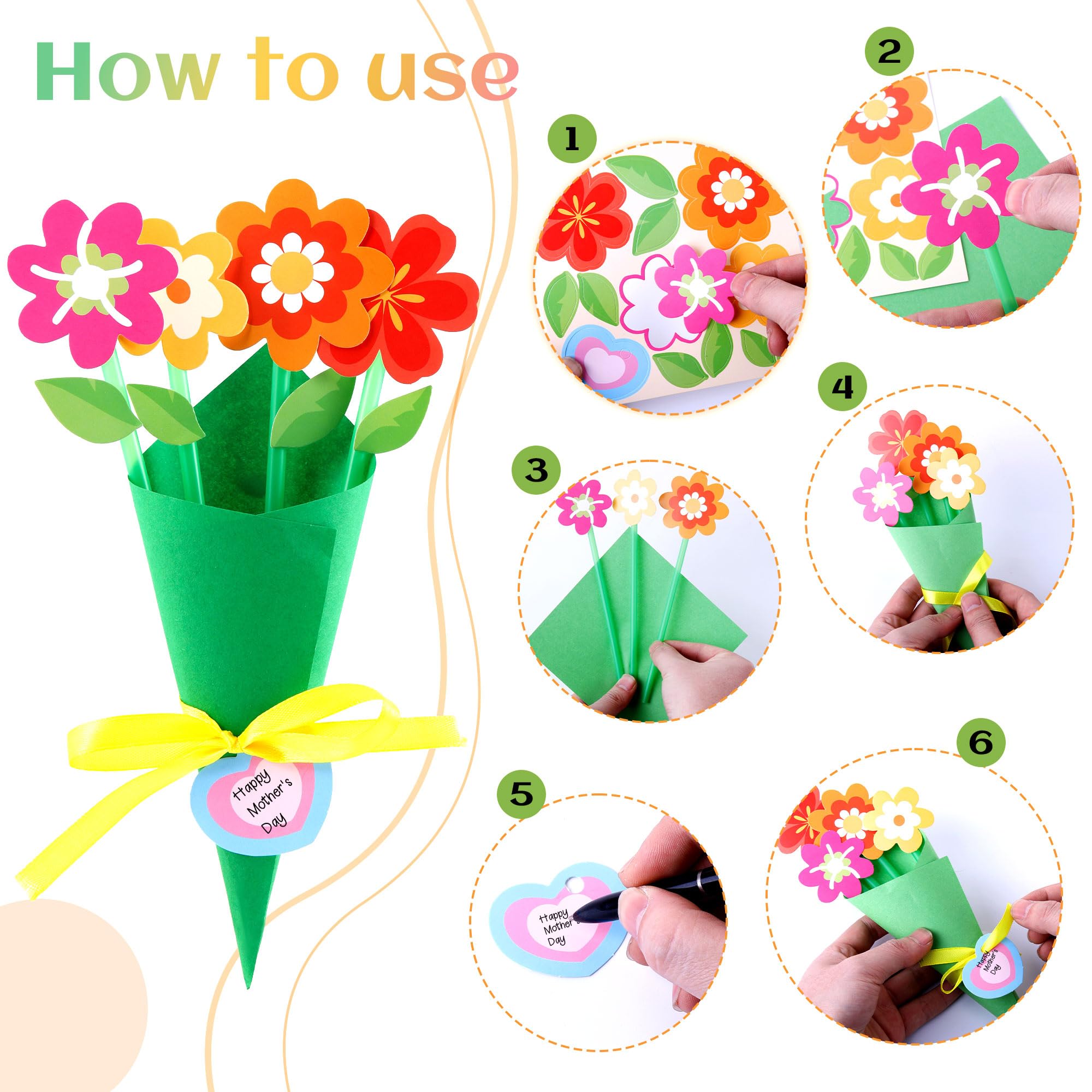 Snapklik.com : 32 Set Mothers Day Flower Bouquet Paper Craft Kit ...