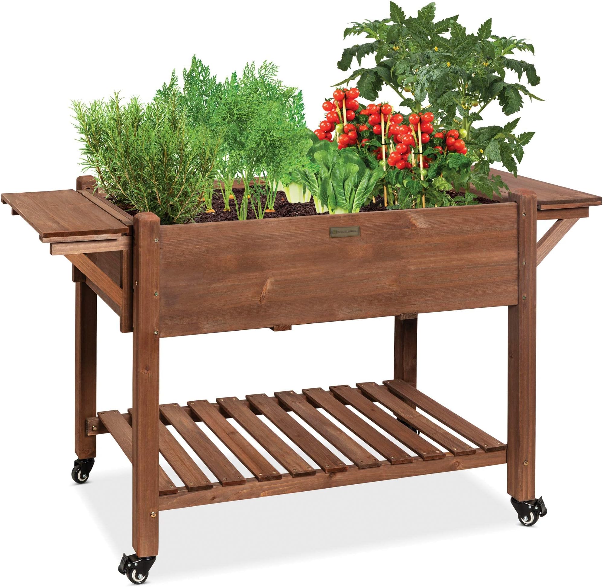 Amazon.com: Best Choice Products 57x20x33in Mobile Raised Garden Bed ...