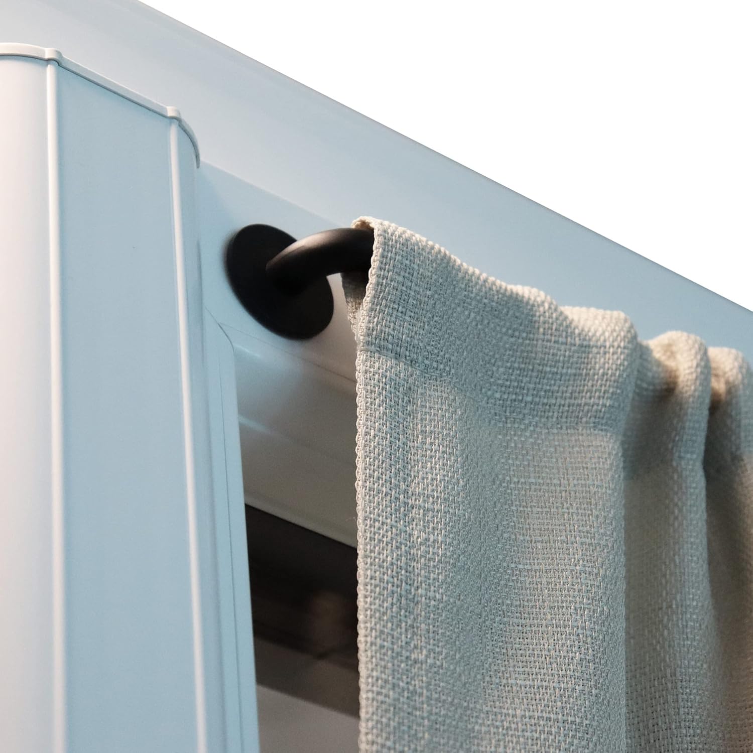 Lot de 2 mini-tringles à rideaux industrielles arrondies sans perçage ...