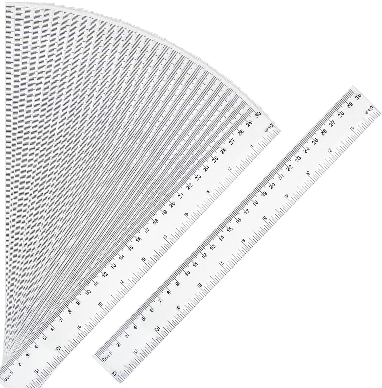 Amazon.com : 50 Pack Clear Plastic Ruler, 12 Inch Standard/Metric ...