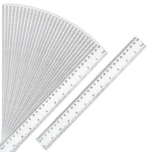 DUIJINYU 30 Packs Clear Plastic Ruler 12 Inch Straight Ruler with ...