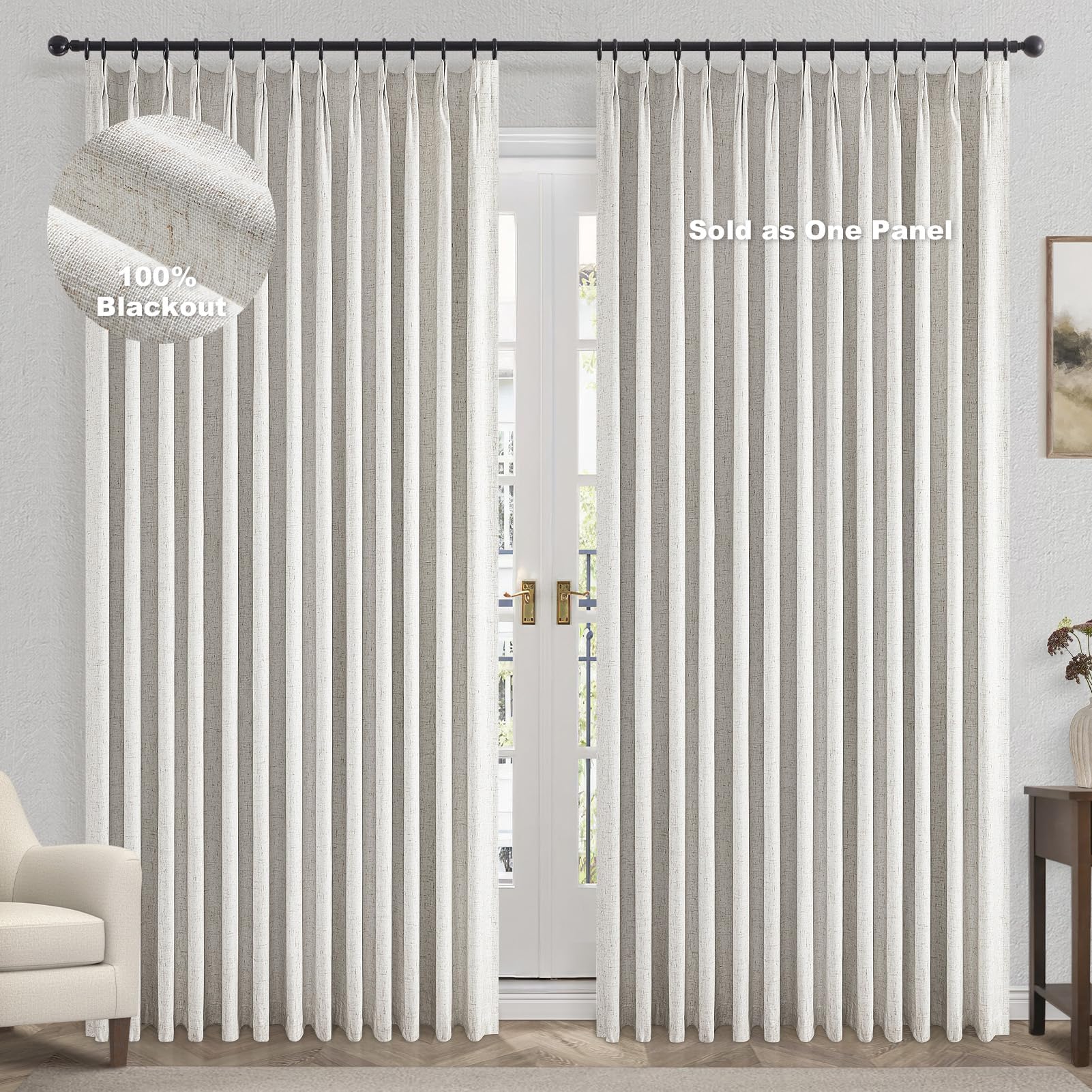 Amazon.com: IYUEGO Pinch Pleat Solid Thermal Insulated 95% Blackout ...