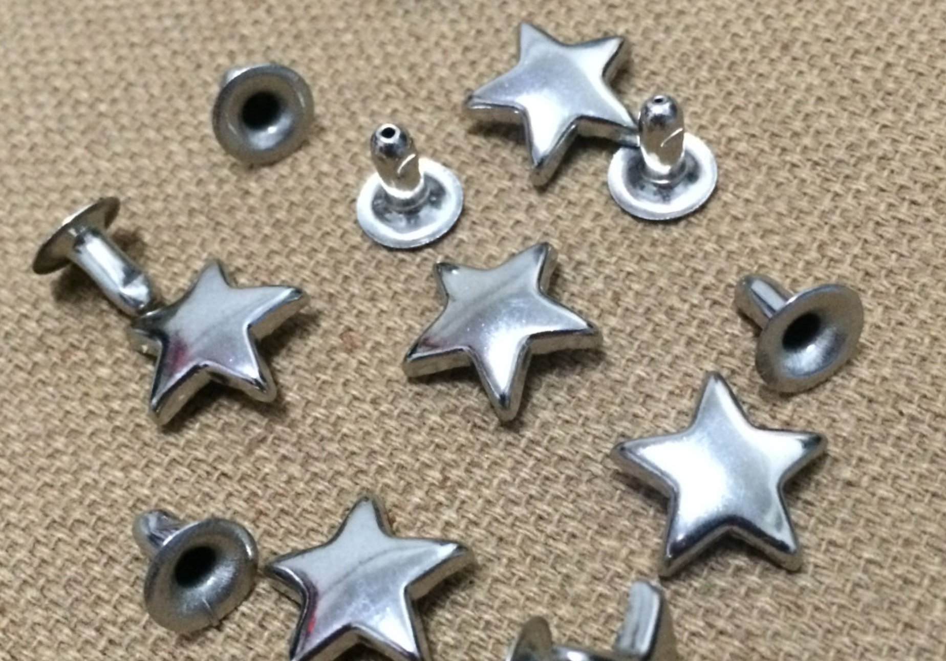Amazon.com: 100pcs 11mm Silver Star Rivets Studs Nailhead Rock Biker ...