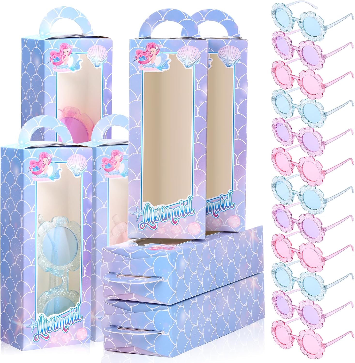 Amazon.com: Fuyoooo 24 Pcs Mermaid Party Favor Doll Gift Boxes Include ...