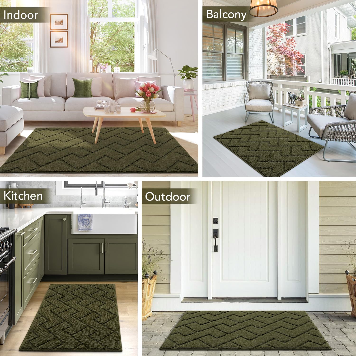 Snapklik.com : Hicorfe Indoor Doormat,Front Back Door Mat Rubber ...
