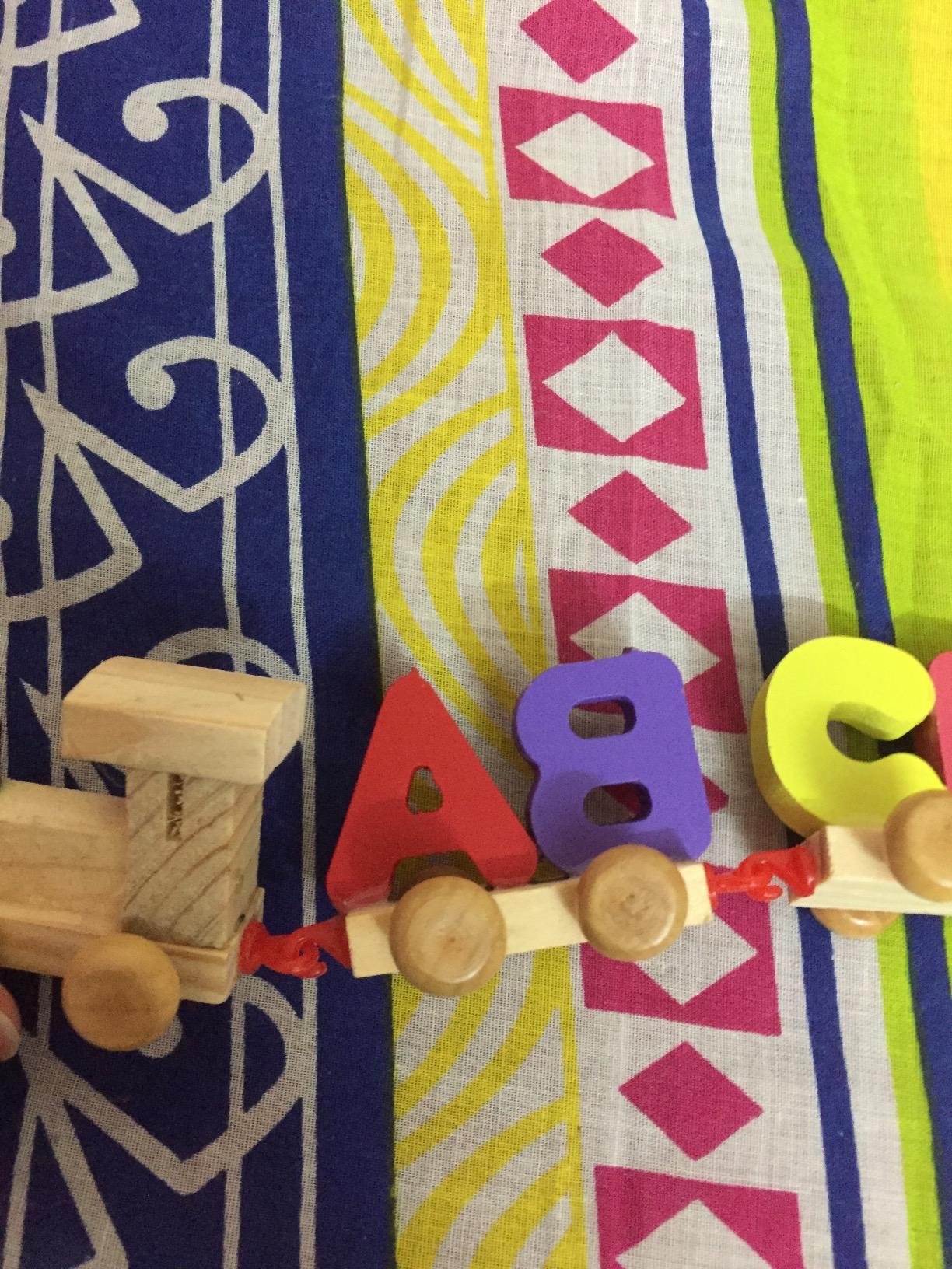 Buy SRI Wooden Alphabet Train Alphabet Letters Train 26 English Letters ...