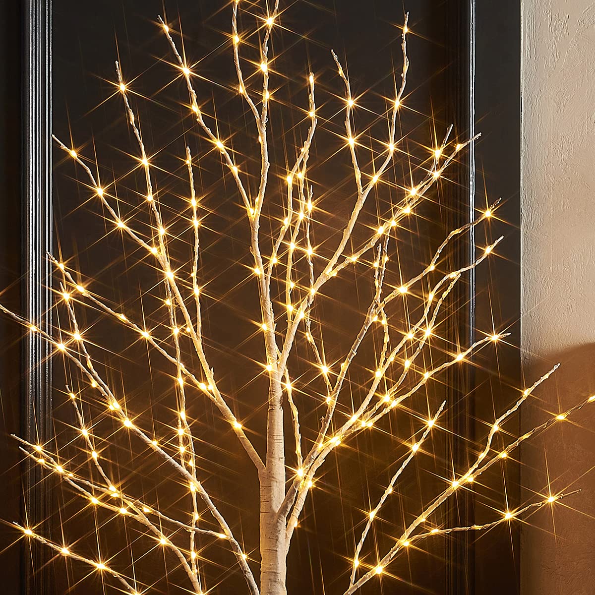 Fudios Lighted Birch Tree 4ft 200 LED Fairy Lights Christmas twig Trees ...