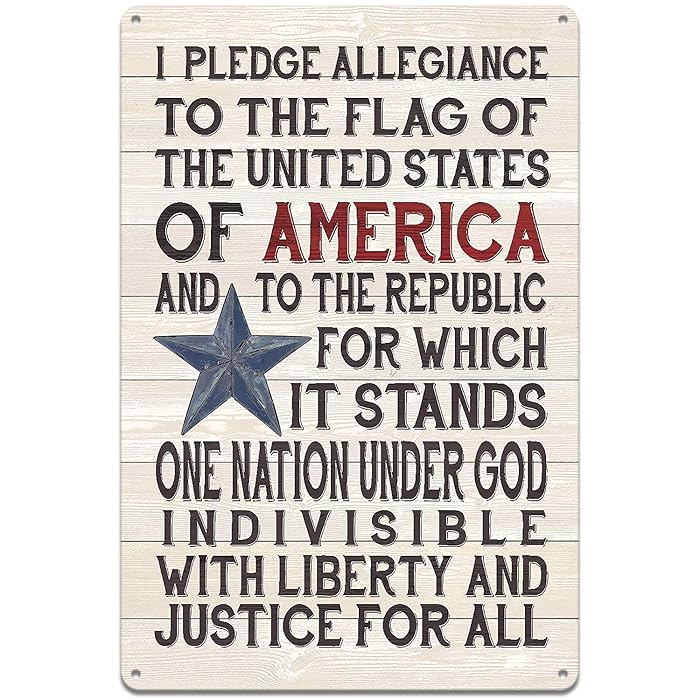 Buy Metal Sign, I Pledge Allegiance Patriotic Poster Rustic Wood Sign ...