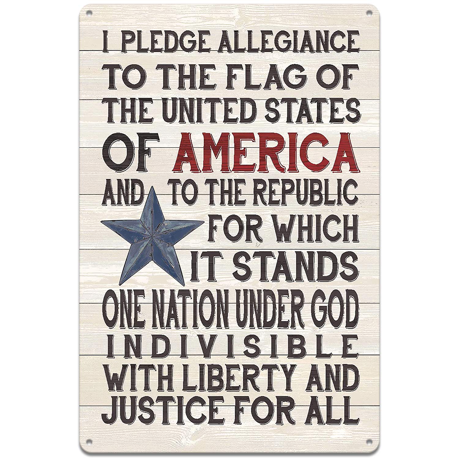 Buy Metal Sign, I Pledge Allegiance Patriotic Rustic Wood Sign, s for ...