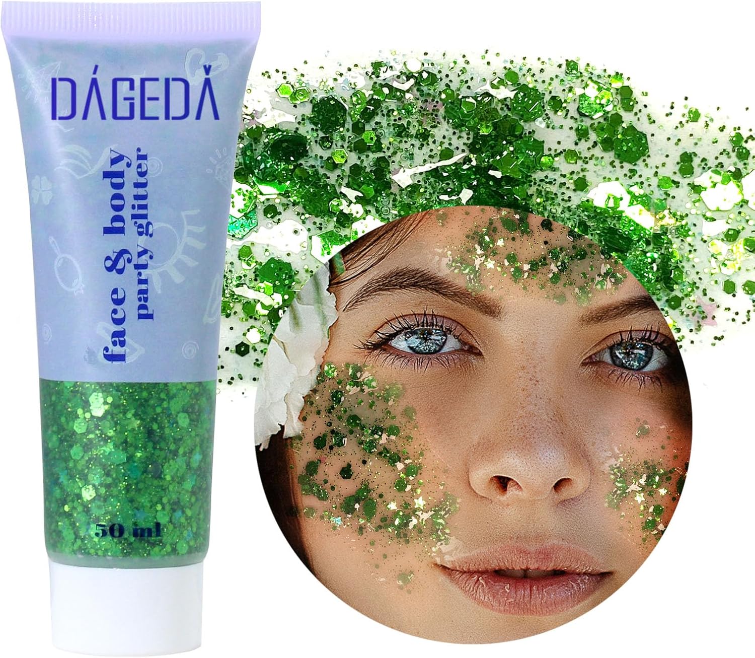 Amazon.com : DAGEDA Green Body Glitter Gel, St Patricks Day Face ...