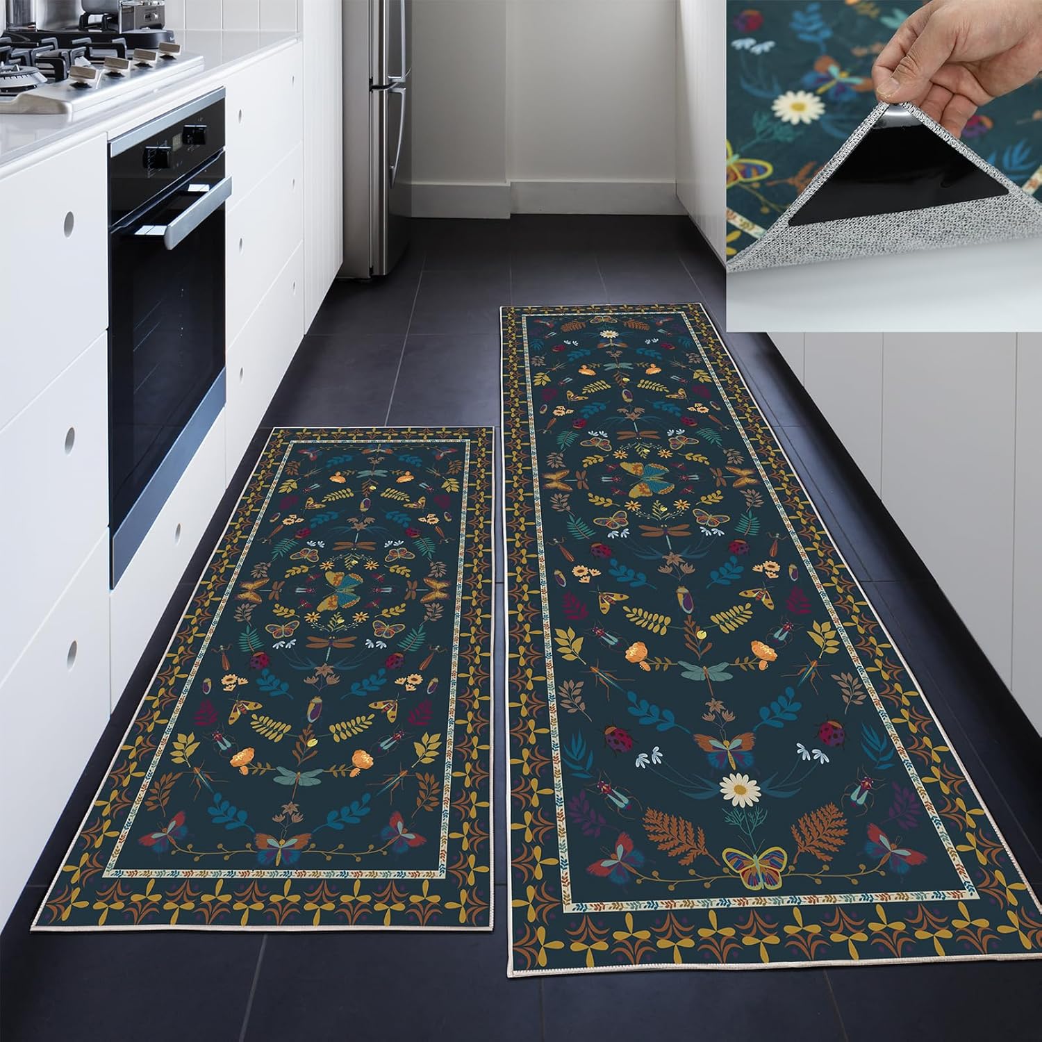 Amazon.com: PCSWEET HOME Insect Extra Large Kitchen Rugs Sets of 2 with ...