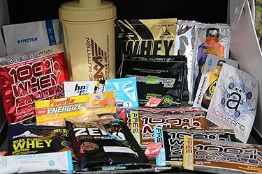 Supplement Sample Box - 20 Proben diverser Hersteller + Shaker : Amazon ...