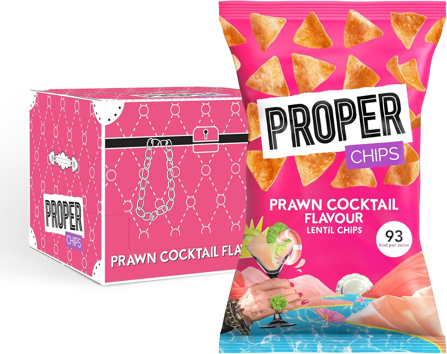 PROPER Chip Prawn Cocktail Lentil Chips 8 X 85g : Amazon.co.uk: Grocery