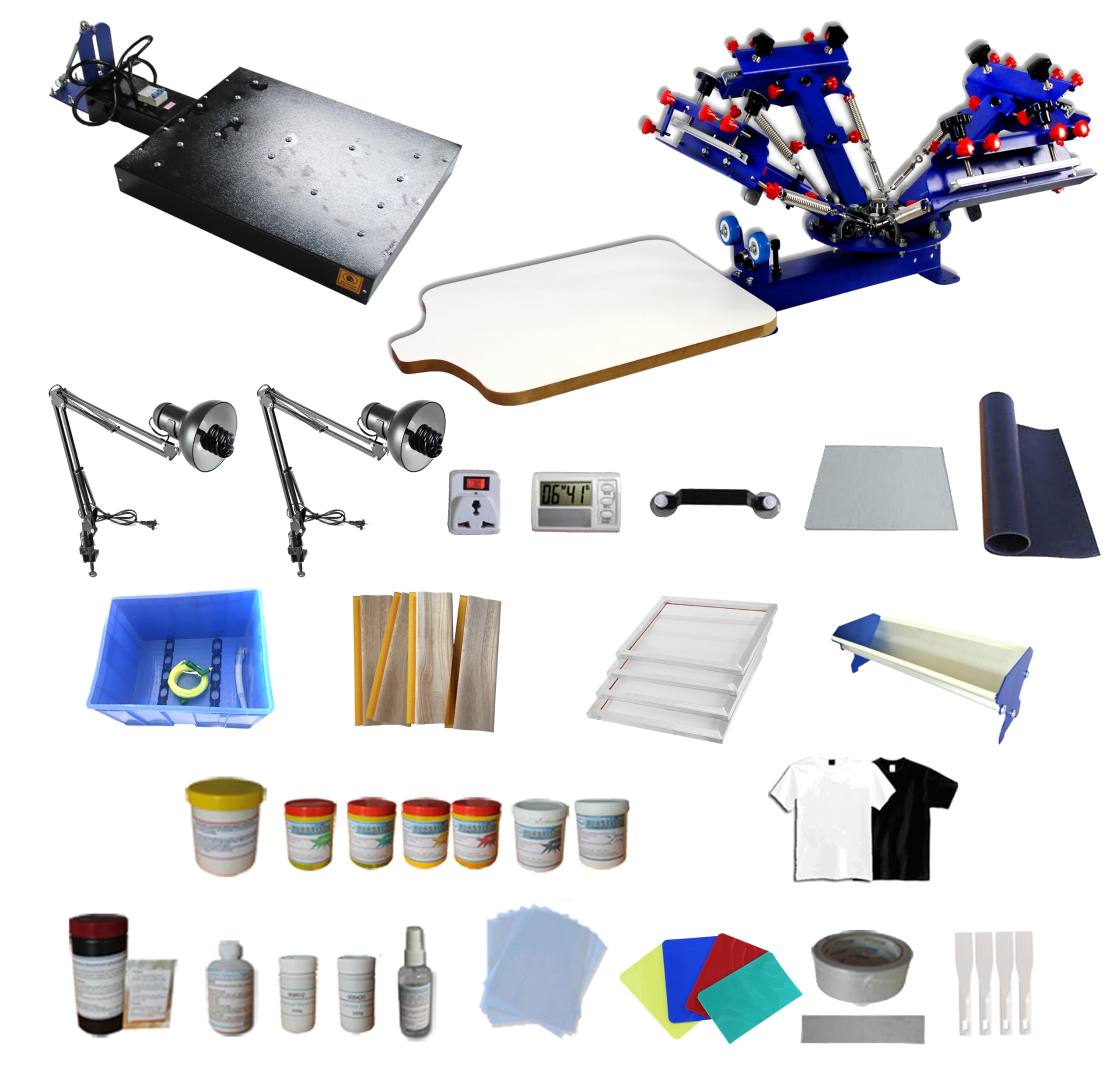 Amazon.com: 3 Color 1 Station Screen Press Equipped with Dryer Screen ...