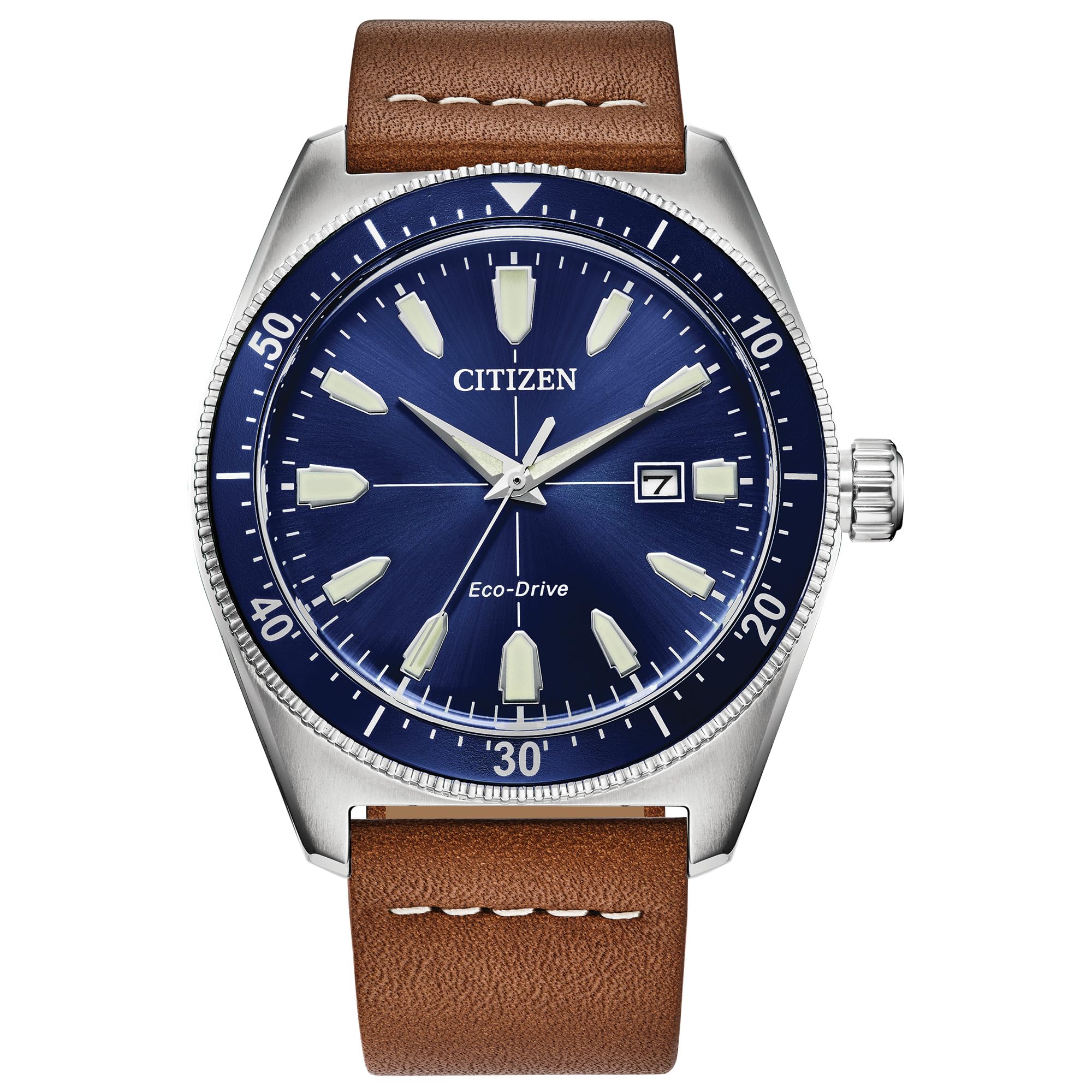 Amazon.com: Citizen Eco-Drive Men's Sport Casual Brycen Brown Leather ...
