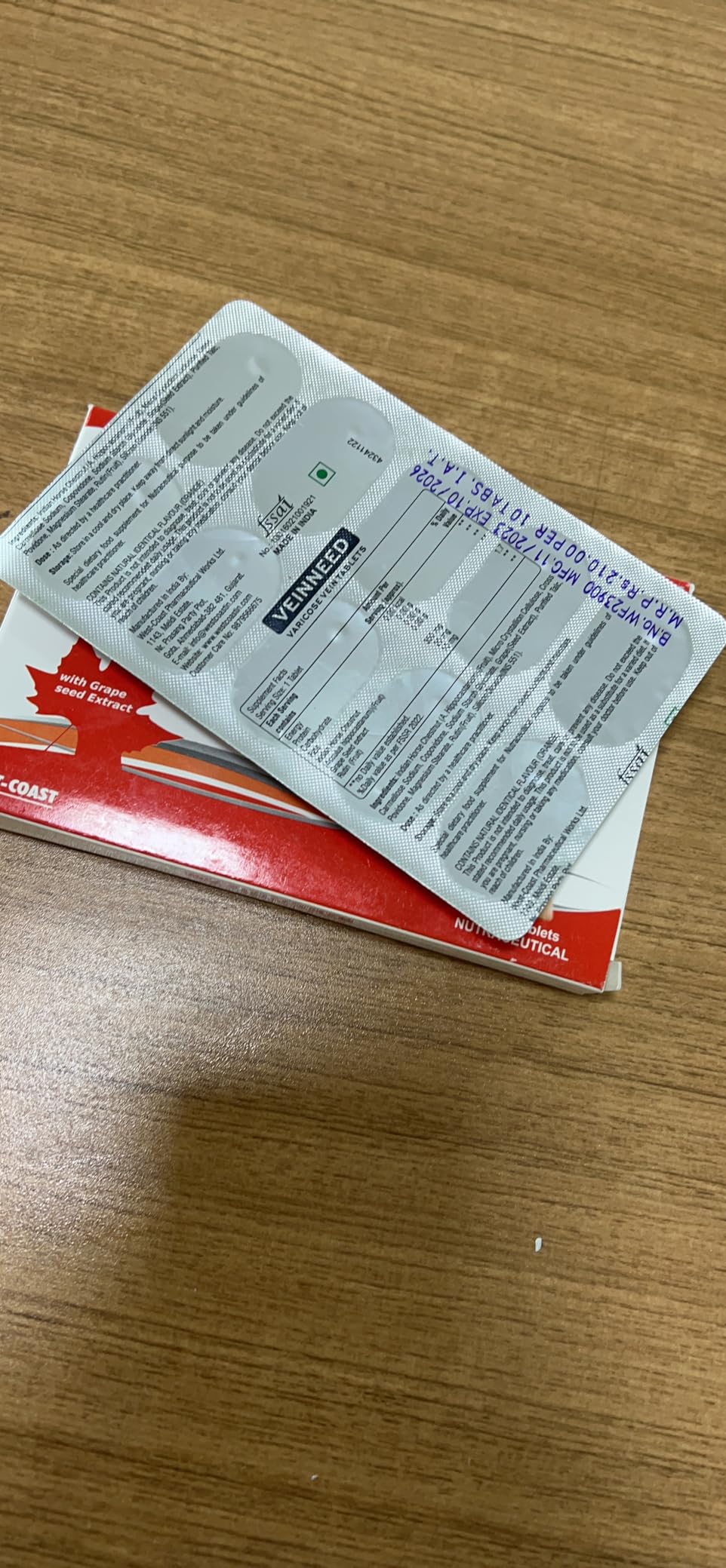 Buy Westcoast Veinneed Varicose Vein Tablet With Grape Seed Extract ...