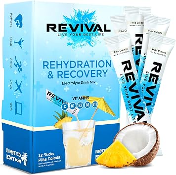 Revival Rapid Rehydration, Electrolytes Powder - High Strength Vitamin ...