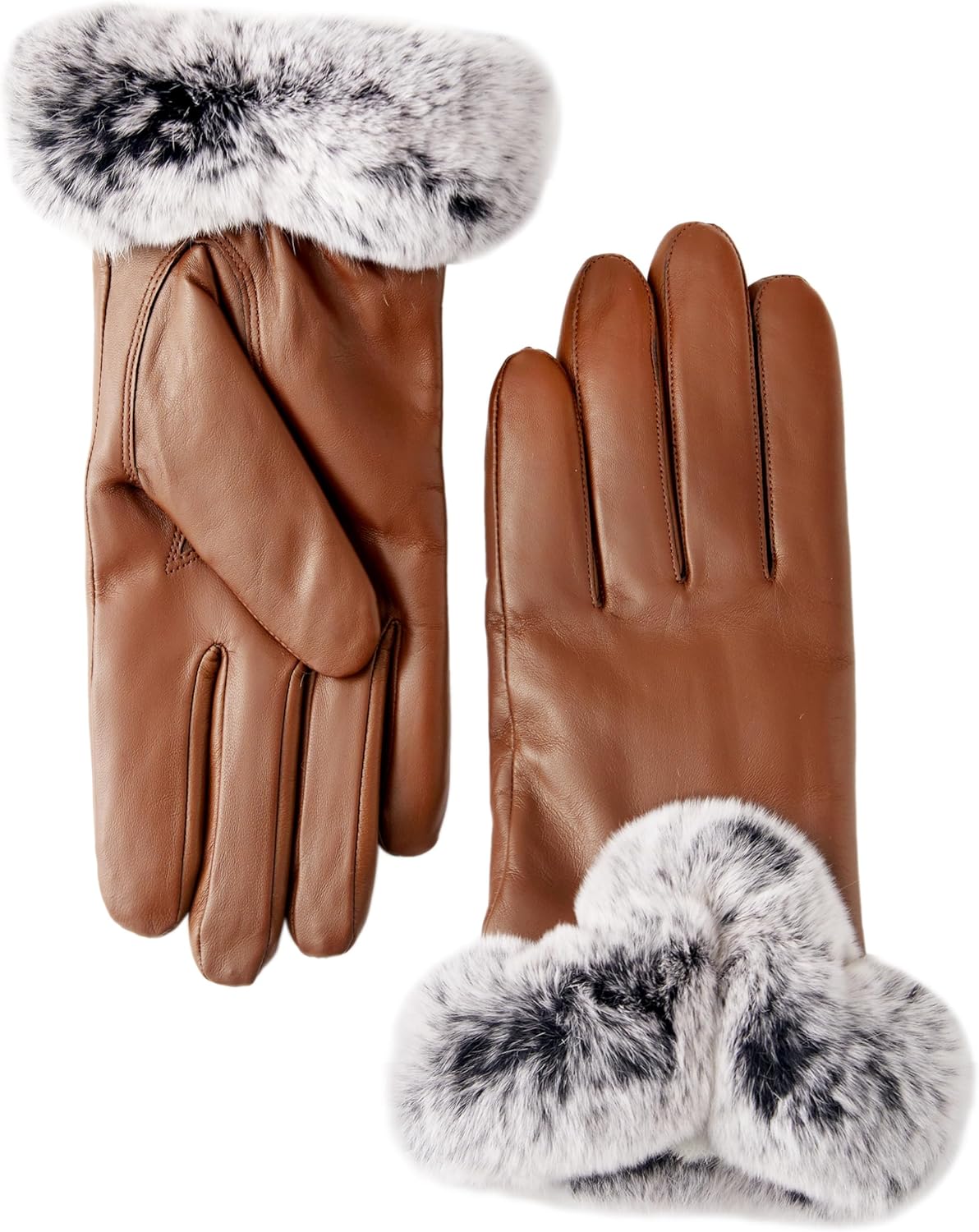 VIKIDEER Elegant Super Warm Fur Lined Gloves Women Leather Gloves ...