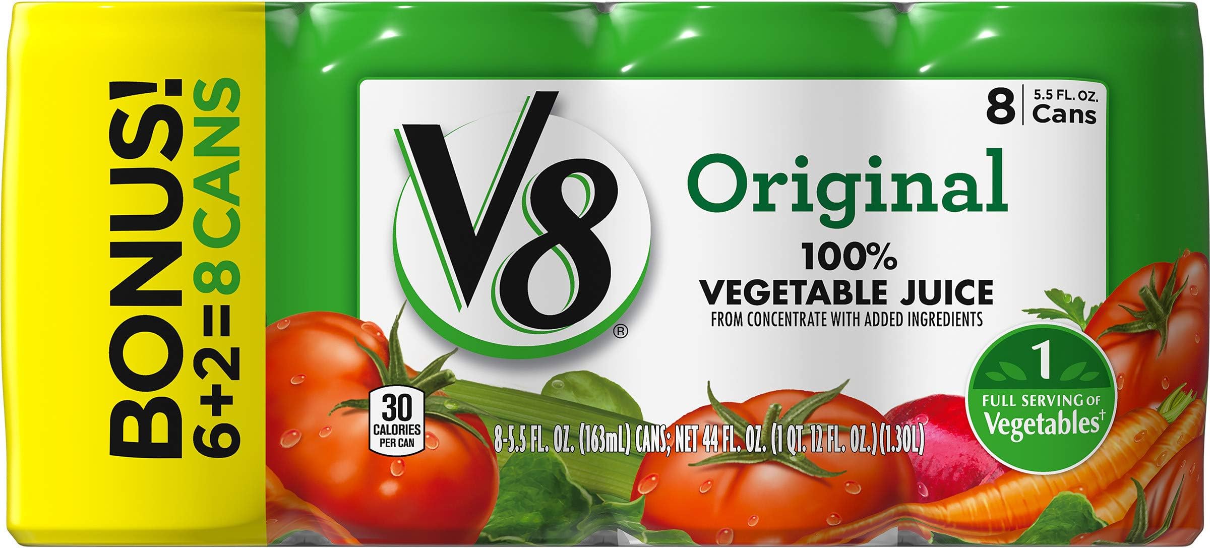Amazon.com : V8 Original 100% Vegetable Juice, 5.5 oz. Can, 8 Count ...