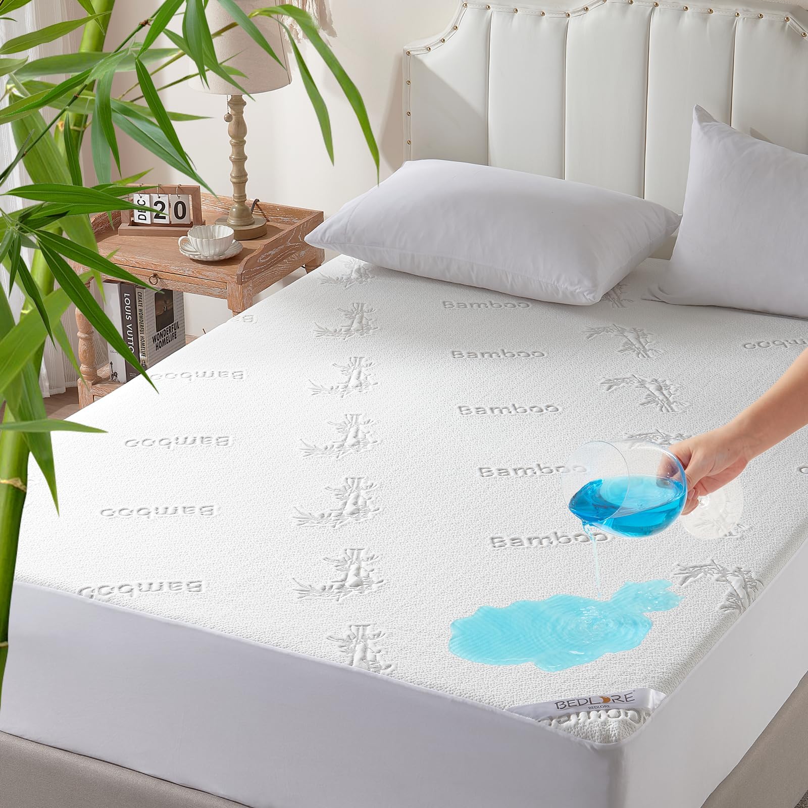 Amazon.com: Mainstay Waterproof Fitted Vinyl Mattress Protector (King ...
