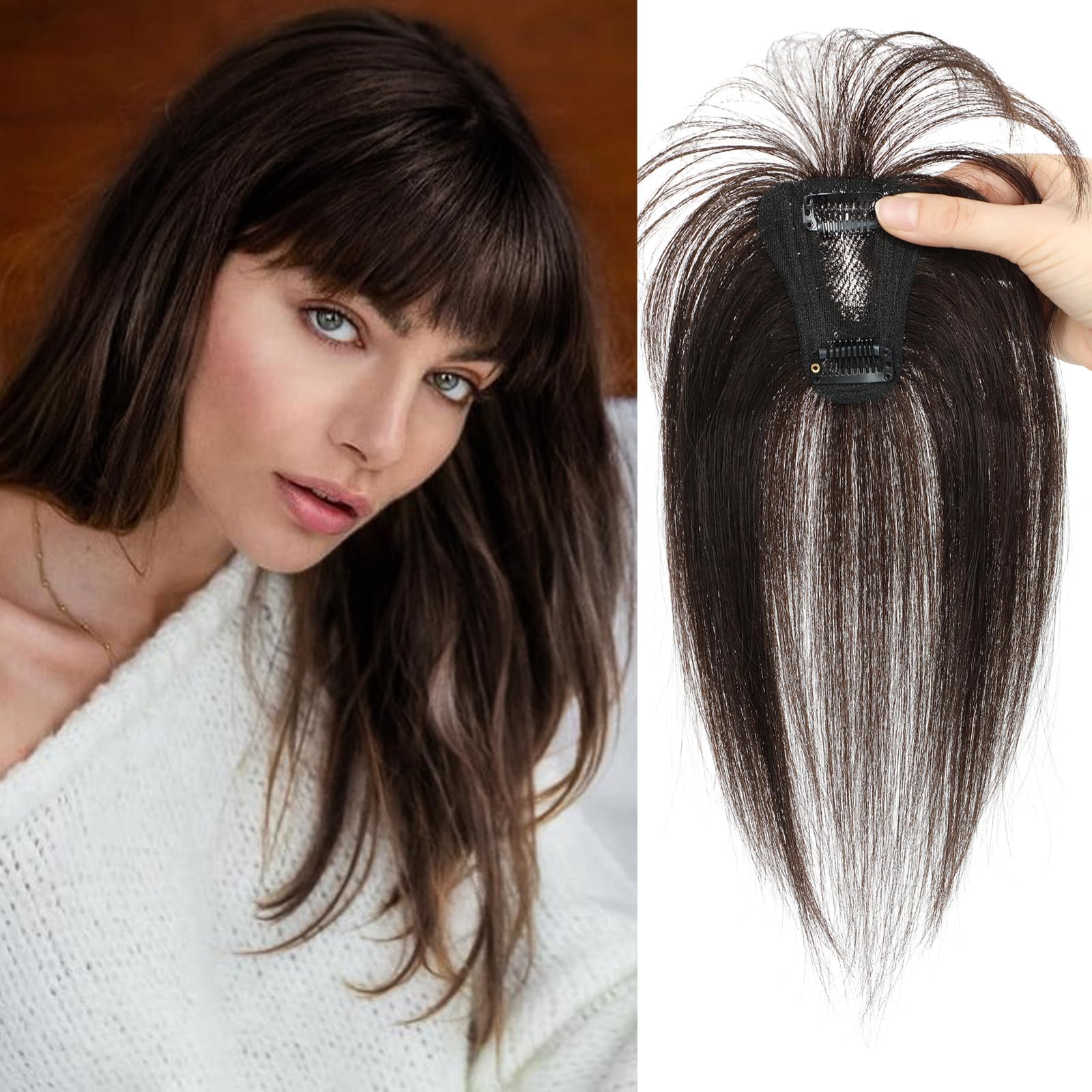 Amazon.com : meralona Hair Toppers for Women Real Human Hair, Bangs ...