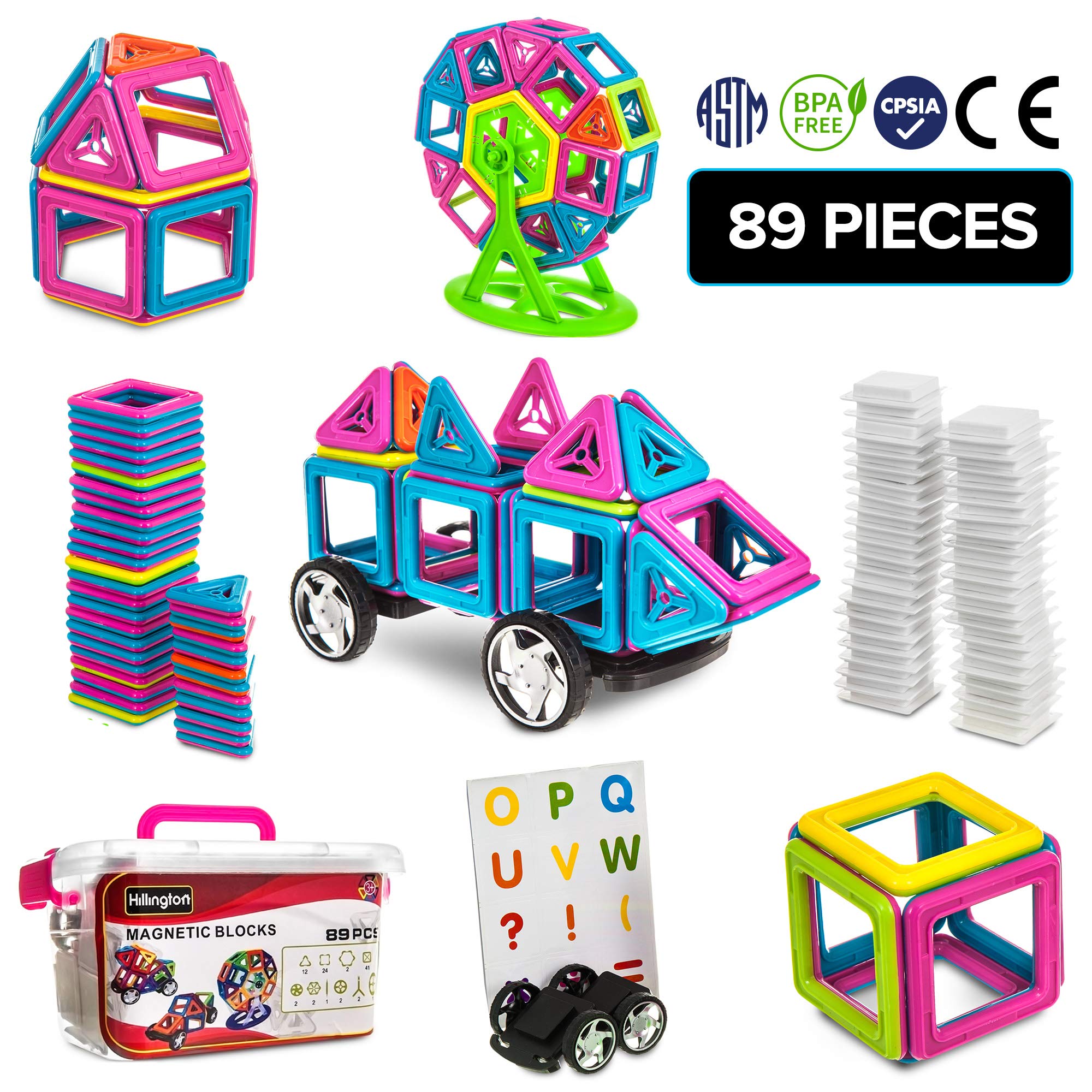 FiNeWaY 89 Pcs 3D Magnetic Building Blocks Magnet Set For Kids ...