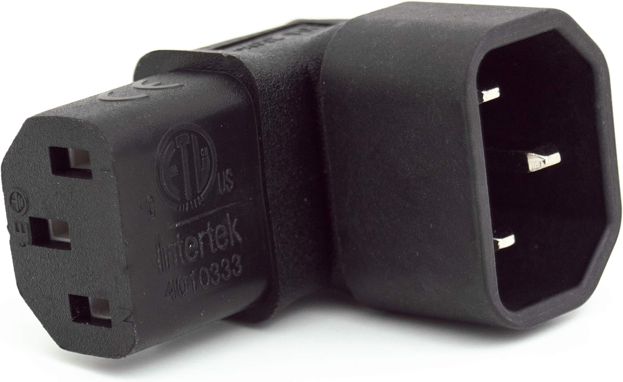 iONZ IEC C14 TO C13 POWER ADAPTER 10A PDU PLUG 90 DEGREE RIGHT ANGLE ...