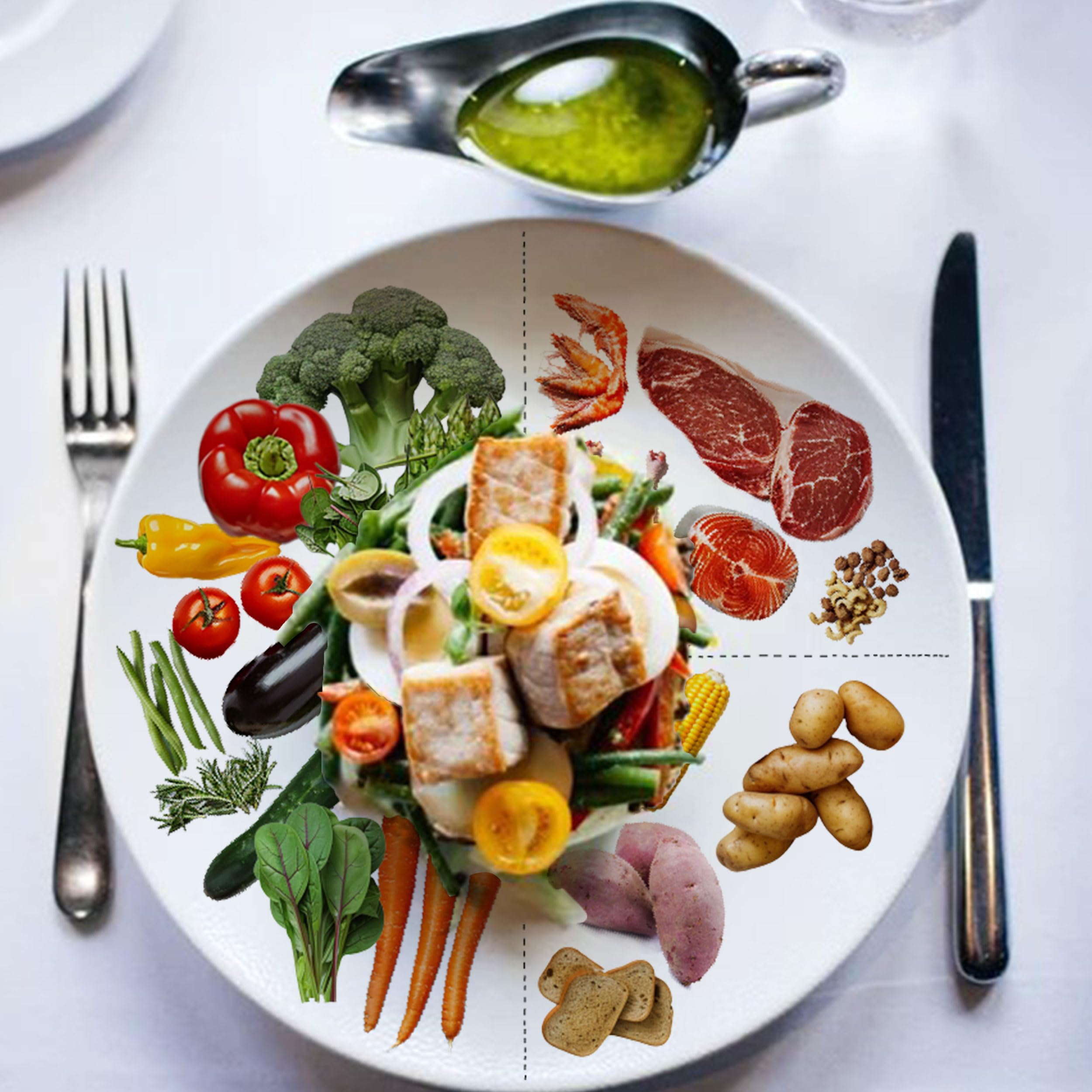 Snapklik.com : Viynran Portion Control Plate - 10 Inch Melamine Healthy ...