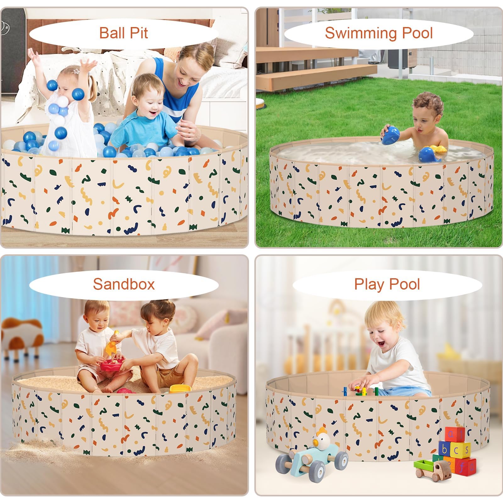 Snapklik.com : Ball Pits For Toddlers, 47" X 12" Foldable Kiddie Pool ...