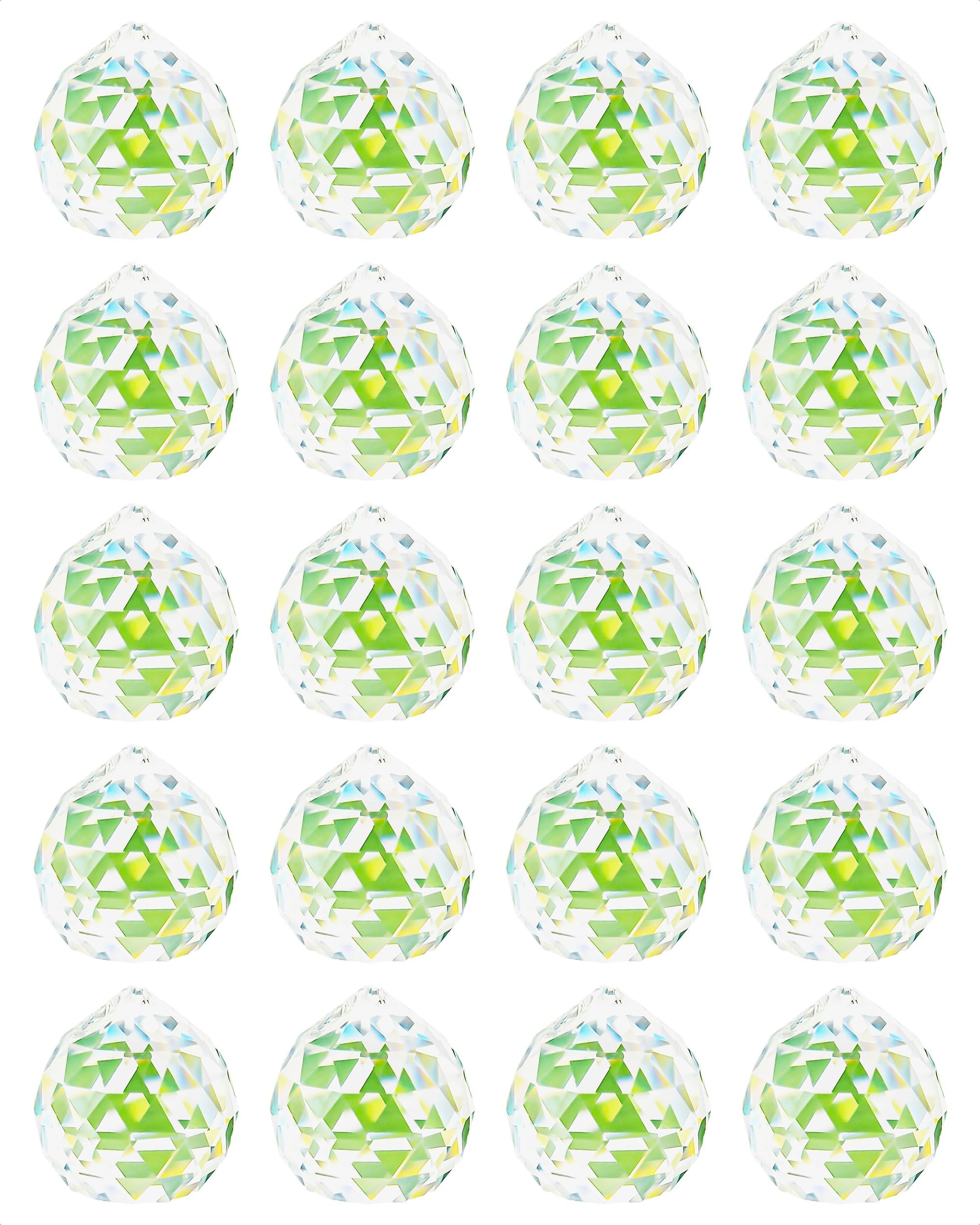 Amazon.com: Hanobo 20mm Clear Feng Shui Crystal Ball Prisms Pendant ...