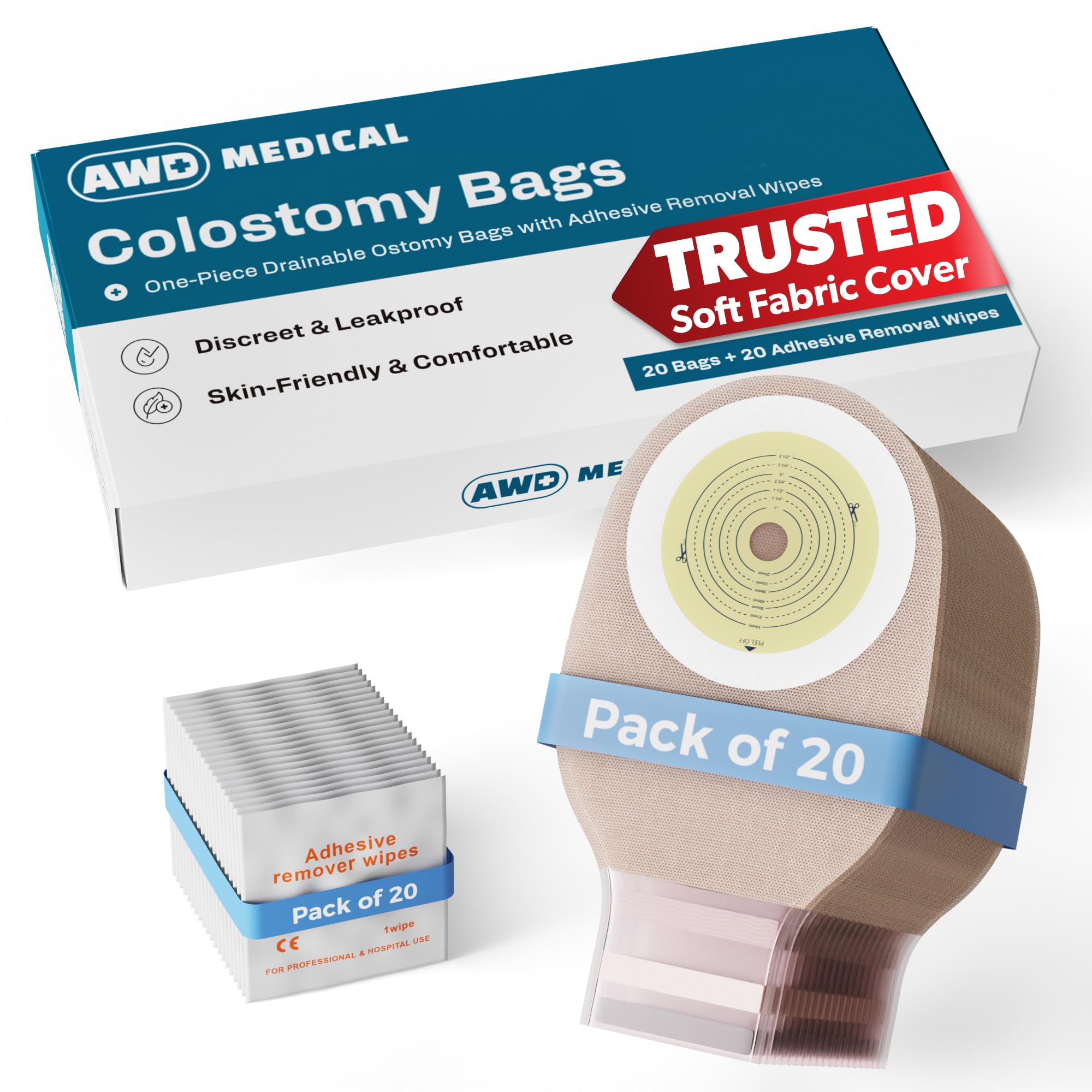 Amazon.com: 20 PCS Colostomy Bags – Ostomy Supplies - One-Piece ...