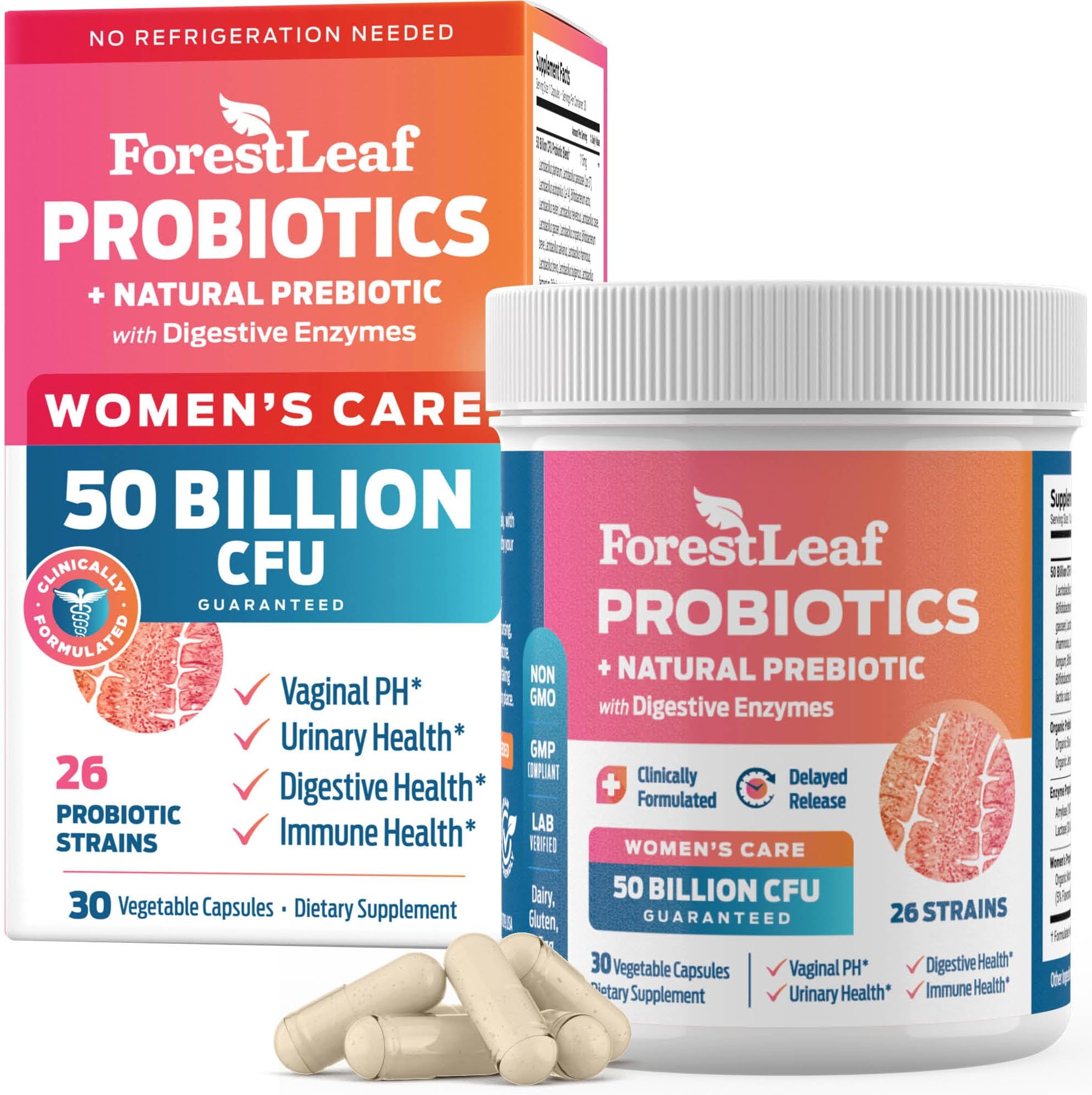 Amazon.com: ForestLeaf Womens Probiotic 50 Billion CFU with Organic ...