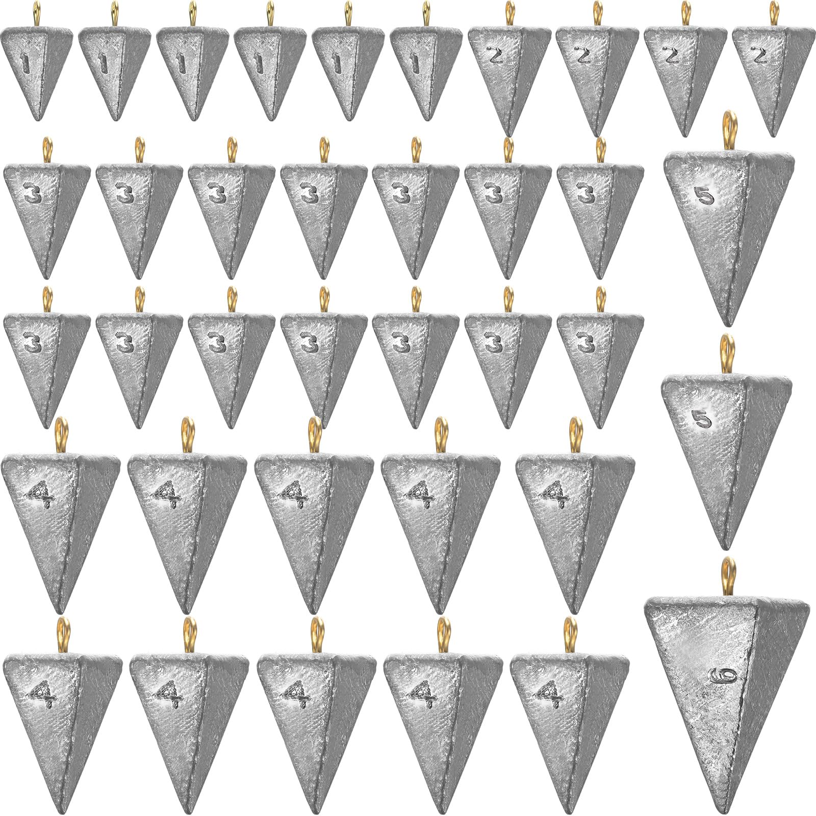 Snapklik.com : 36 Pcs 4 Oz Pyramid Fishing Weights Sinkers Saltwater ...