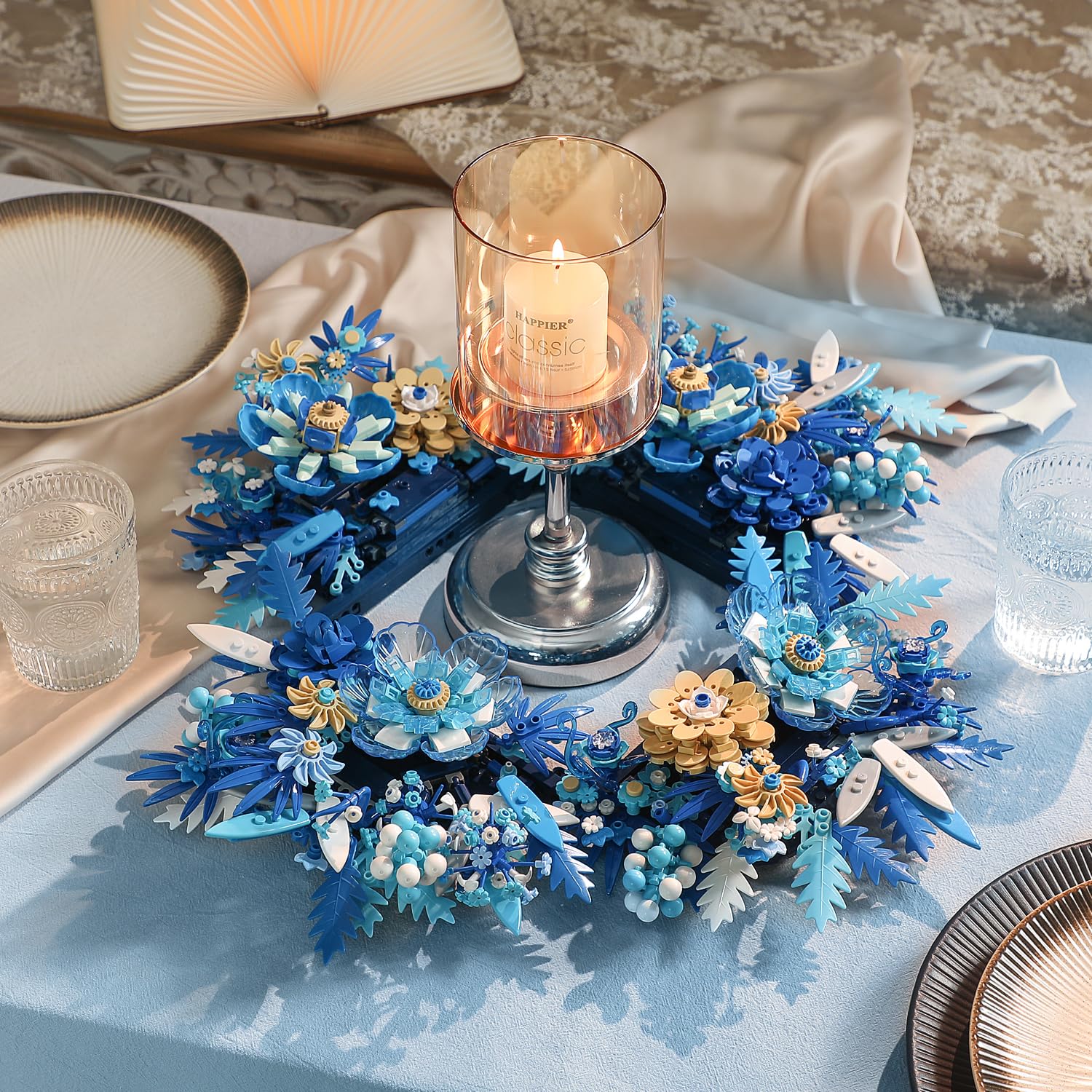 Traverse Star Blue Flowers Building Sets for Adult, Centerpieces(917PCS ...