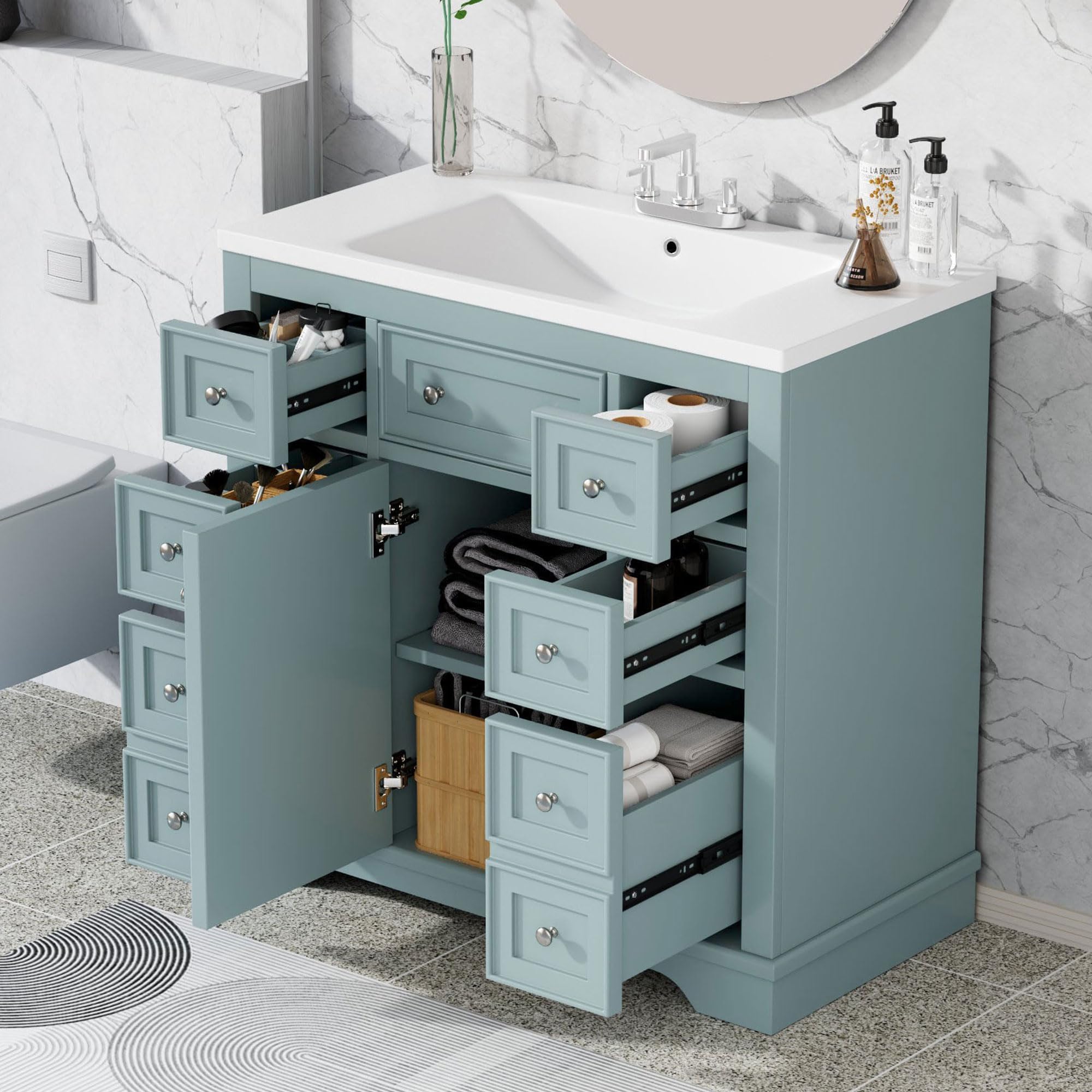 Amazon.com: Merax 36" Bathroom Vanity with Sink Top, Freestanding ...
