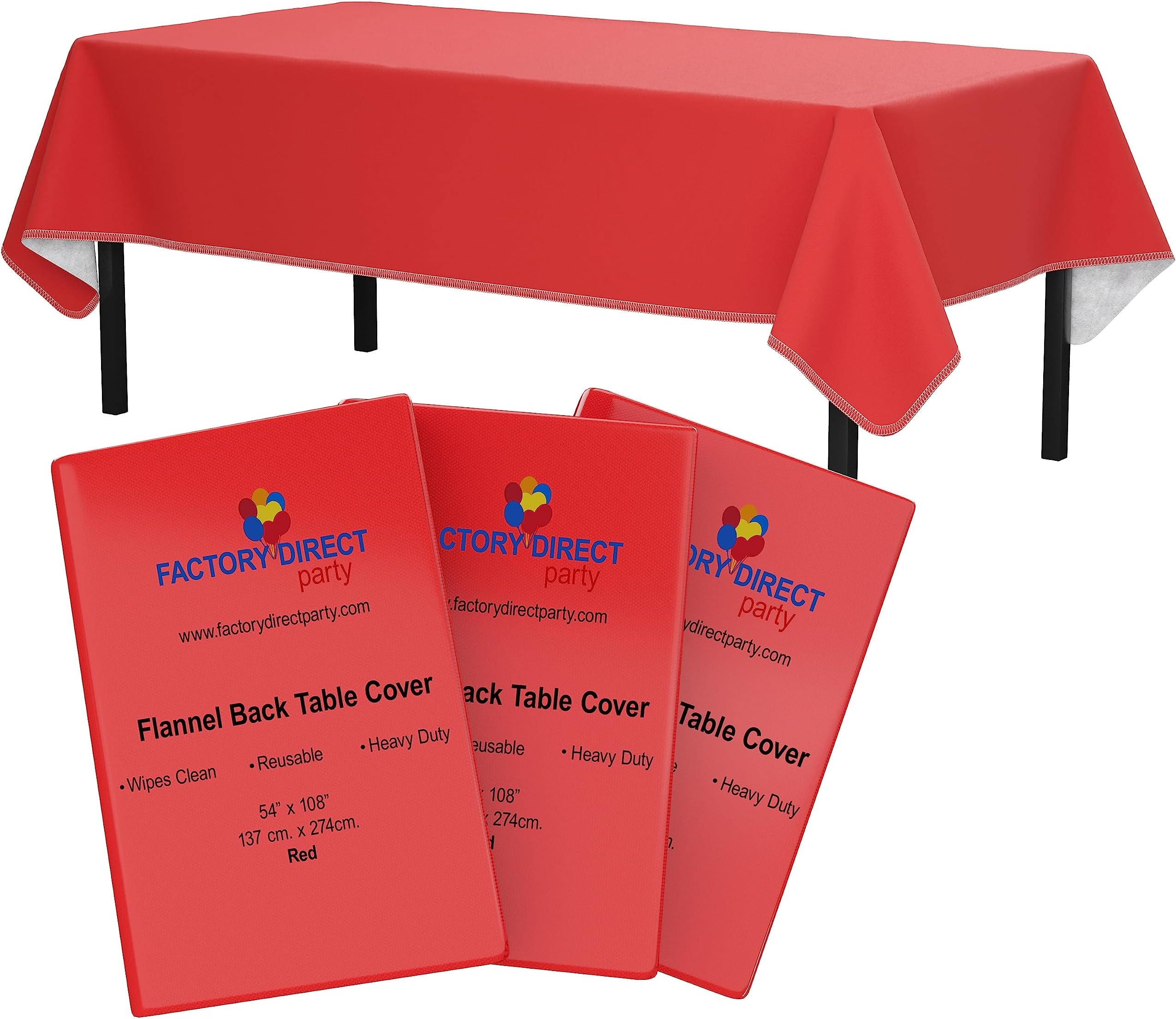 Amazon.com: Amscan Vibrant Apple Red Flannel Backed Table Cover - 54" x ...