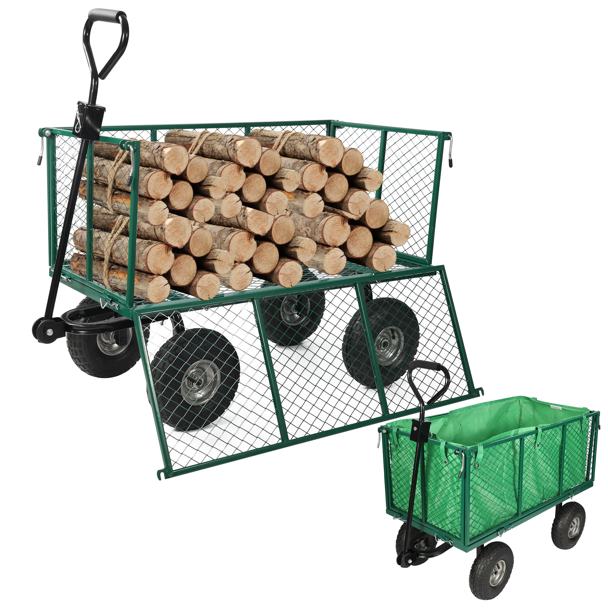 Amazon.com : Stonehomy Oversized Garden Carts on Wheels, Maximum Load ...