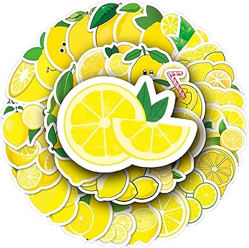 Amazon.com: Lemon Stickers 50Pcs Water Bottles Stickers for Kids Teens ...
