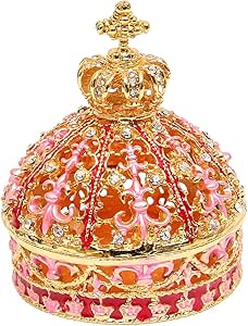 Amazon.com: QIFU Hand Painted Enameled Crown Decorative Hinged Jewelry ...