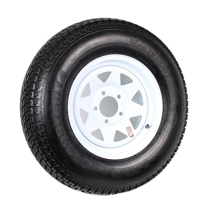 Buy Load Star ST205/75D14 Loadstar Trailer Tire LRC on 5 Bolt White ...